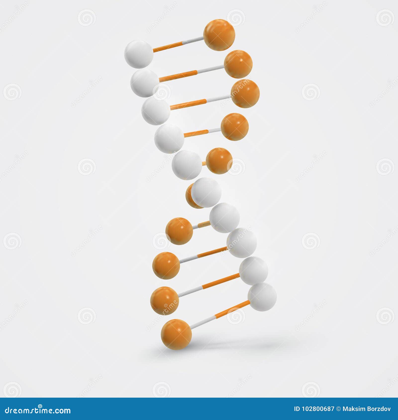 Abstract Colorful Dna Molecule Isolated on White Background Stock ...