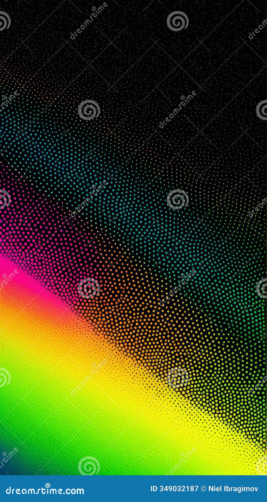 Abstract Colorful Dot Pattern on Black Background with Vibrant Gradient ...