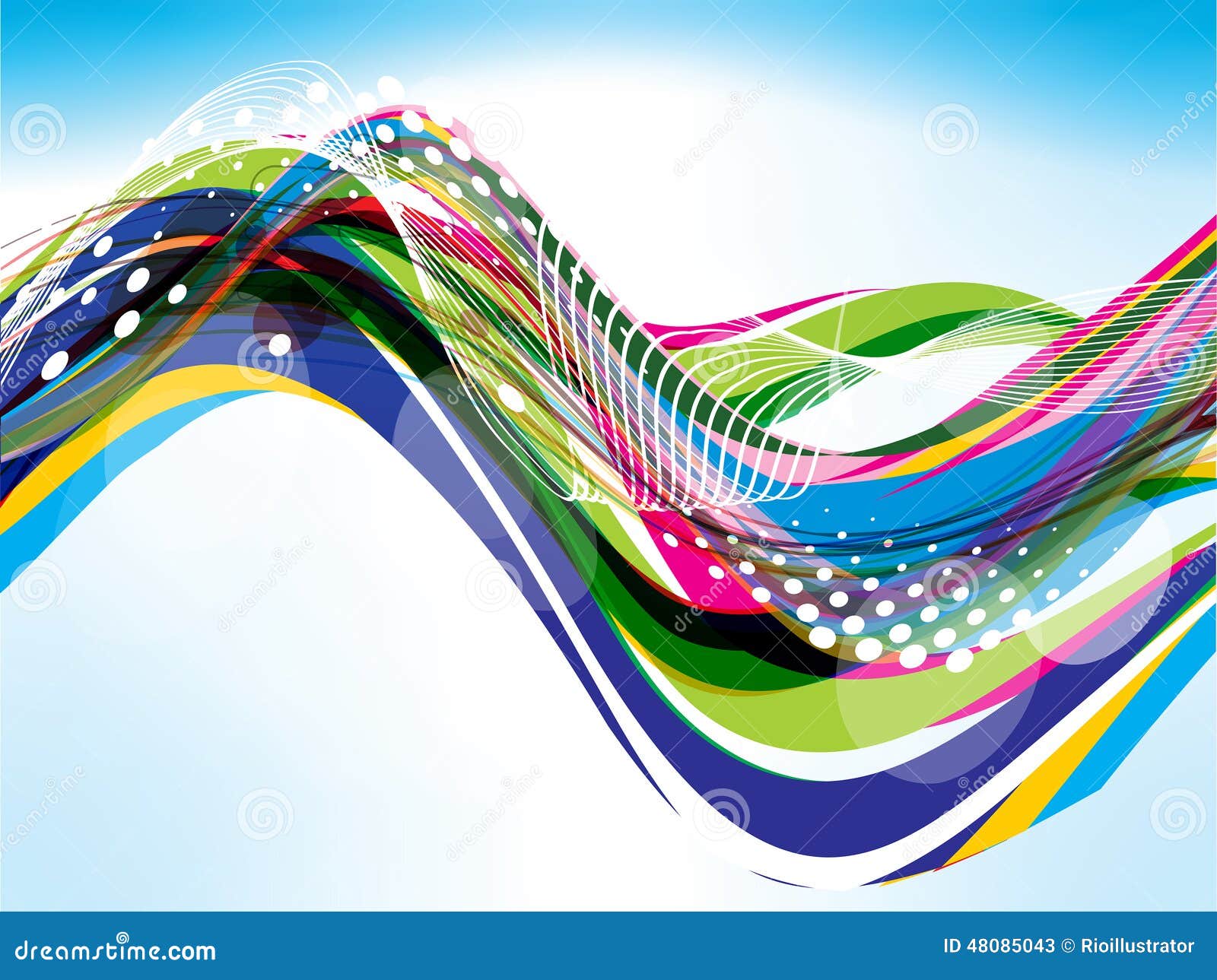 Abstract Colorful Dotted Wave Background Stock Vector - Illustration of ...