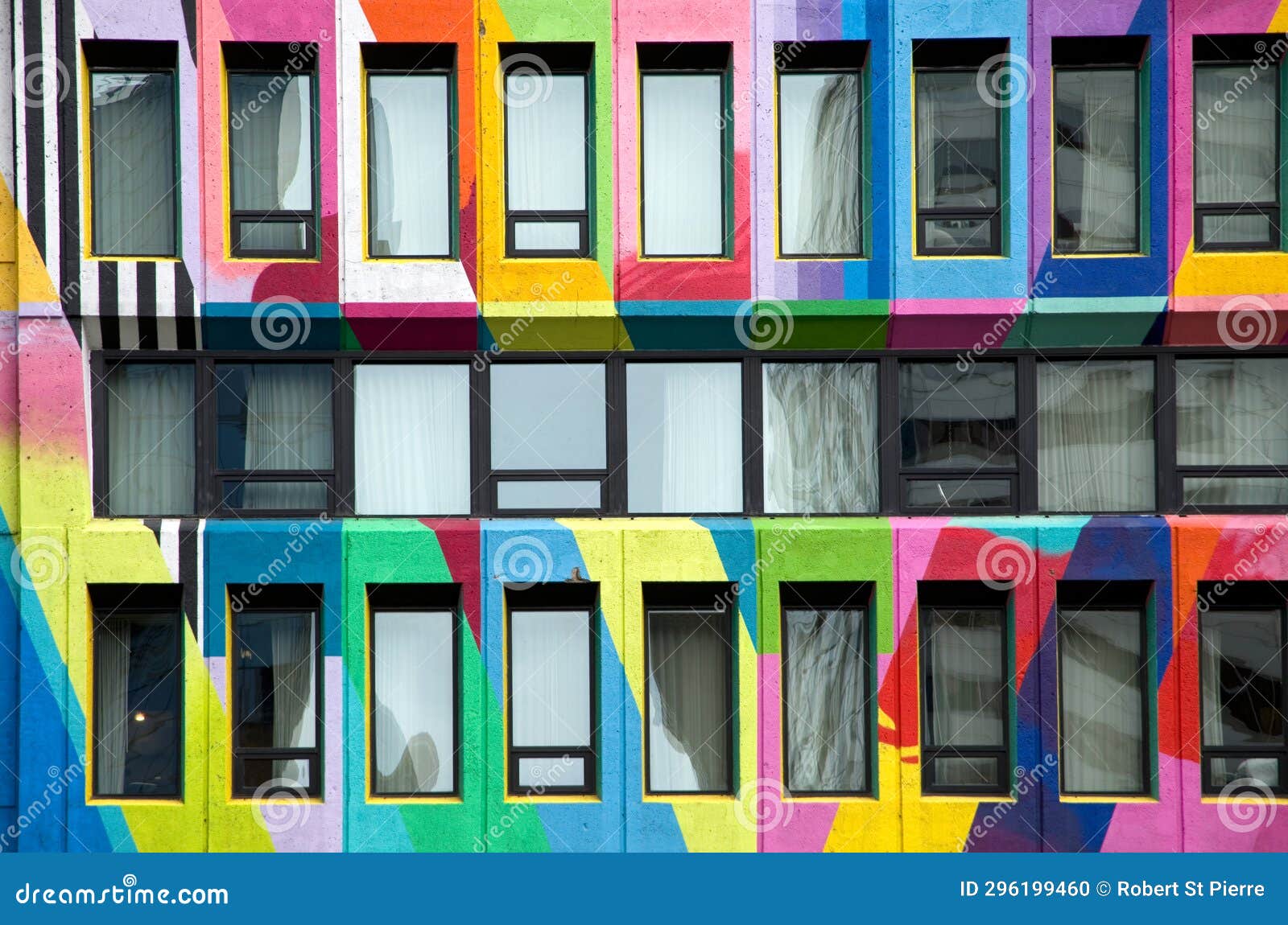 Abstract of Colorful Downtown Building Windows Stock Photo - Image of ...