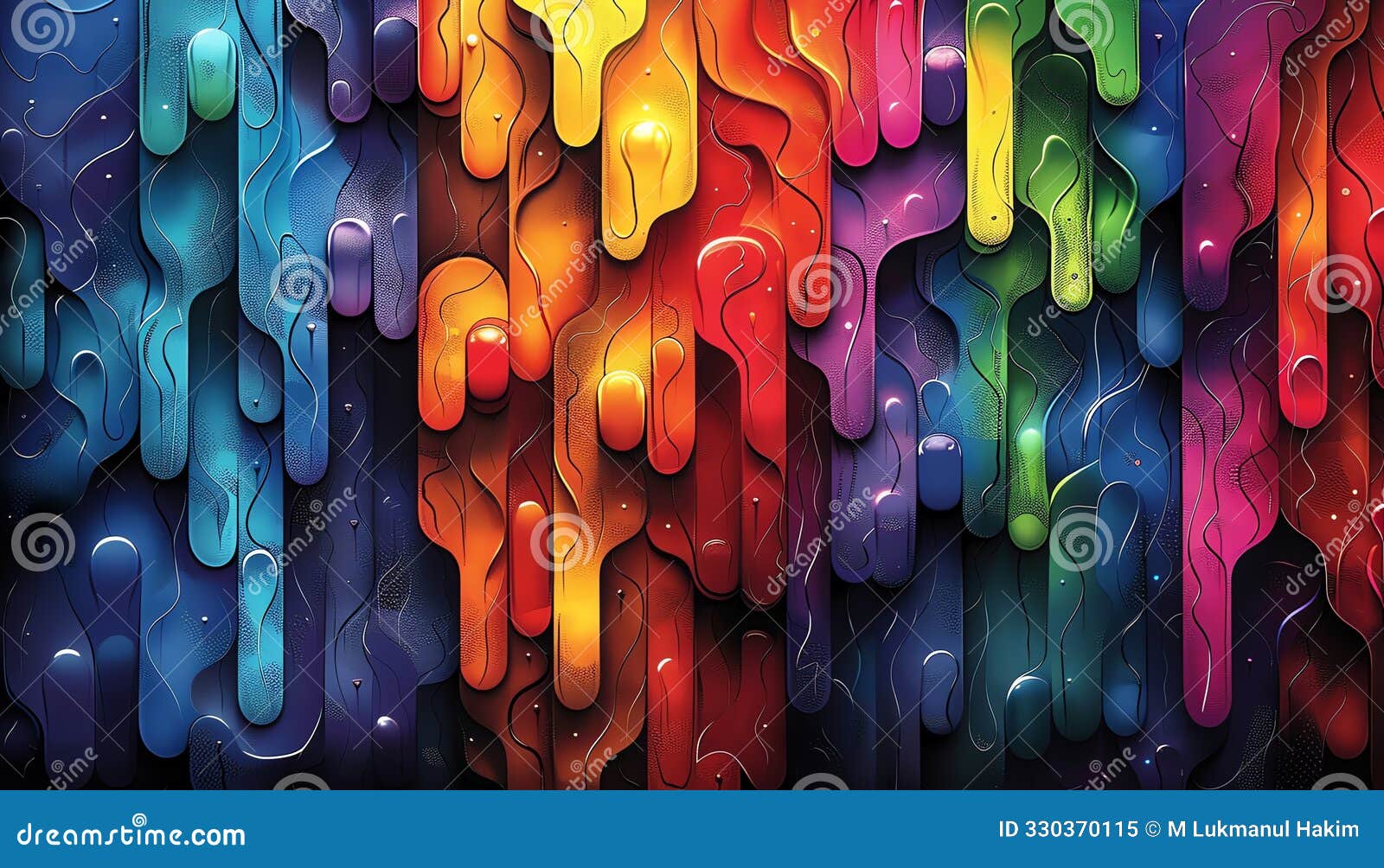Abstract Colorful Dripping Paint Background Vibrant Digital Art Stock ...