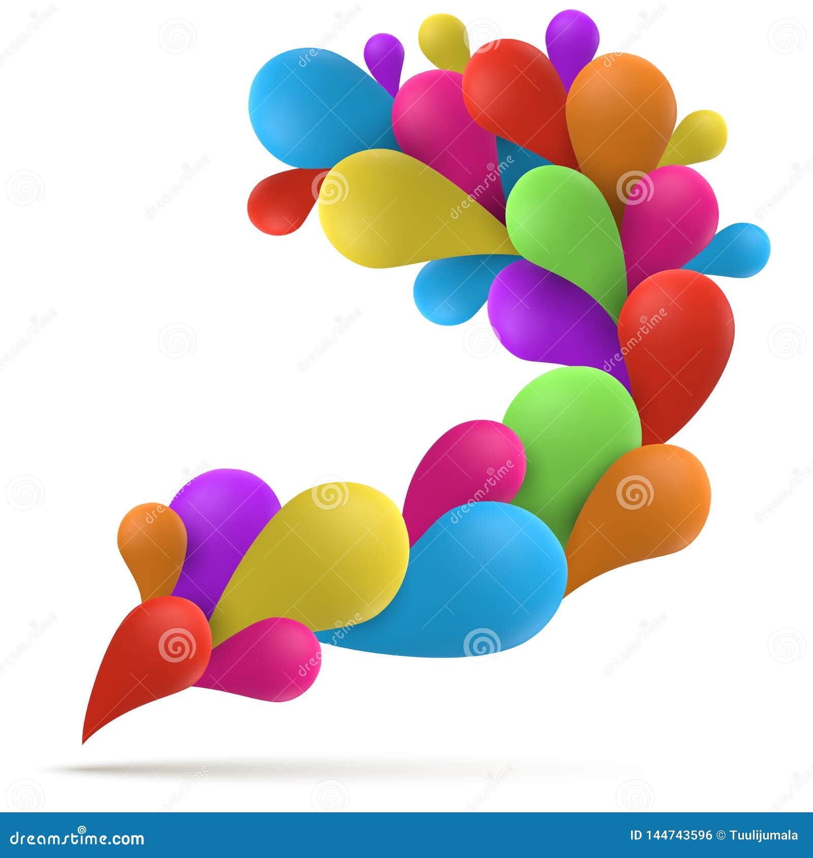 Abstract Colorful Drops Flow Stock Vector - Illustration of splash ...