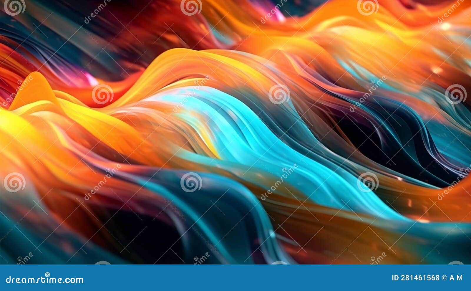 Abstract Colorful Dynamic Wave Shape Background, Generative Ai Stock ...
