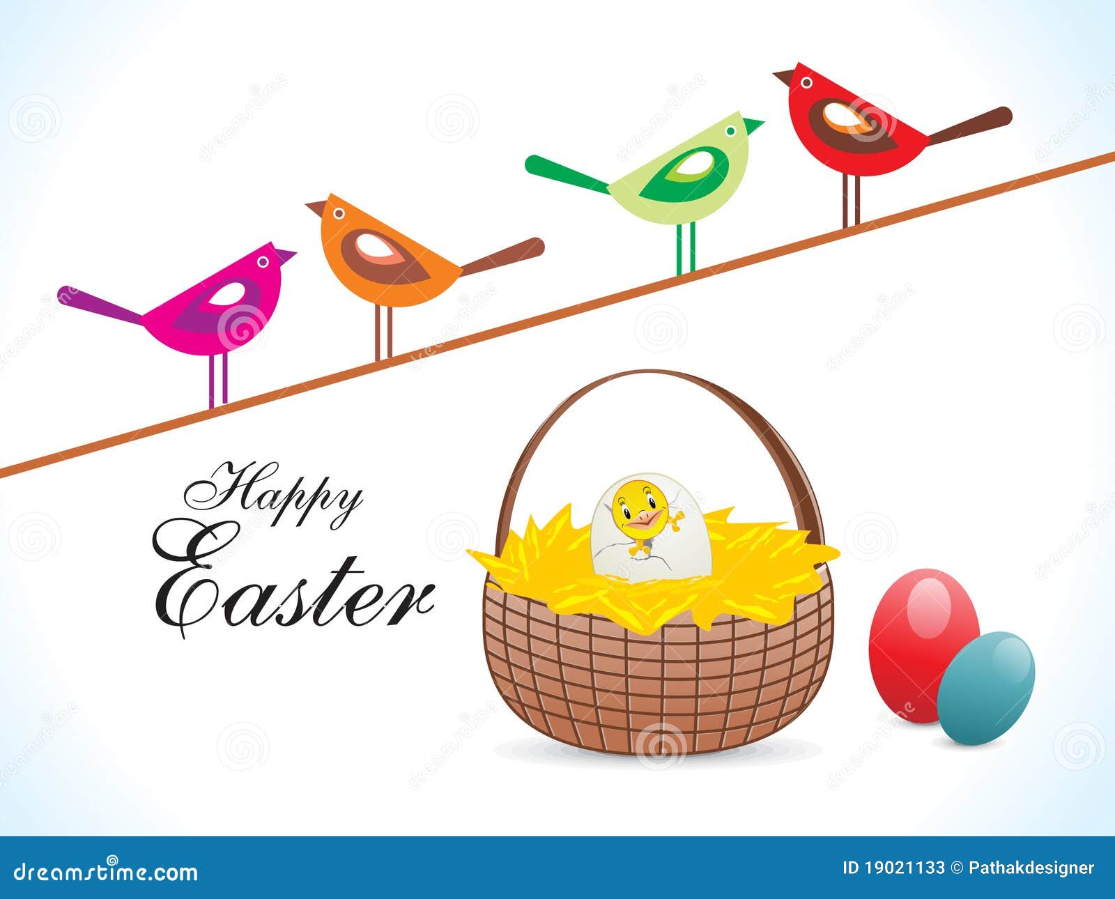Abstract Colorful Easter Birds Wallpaper Stock Vector - Illustration of ...