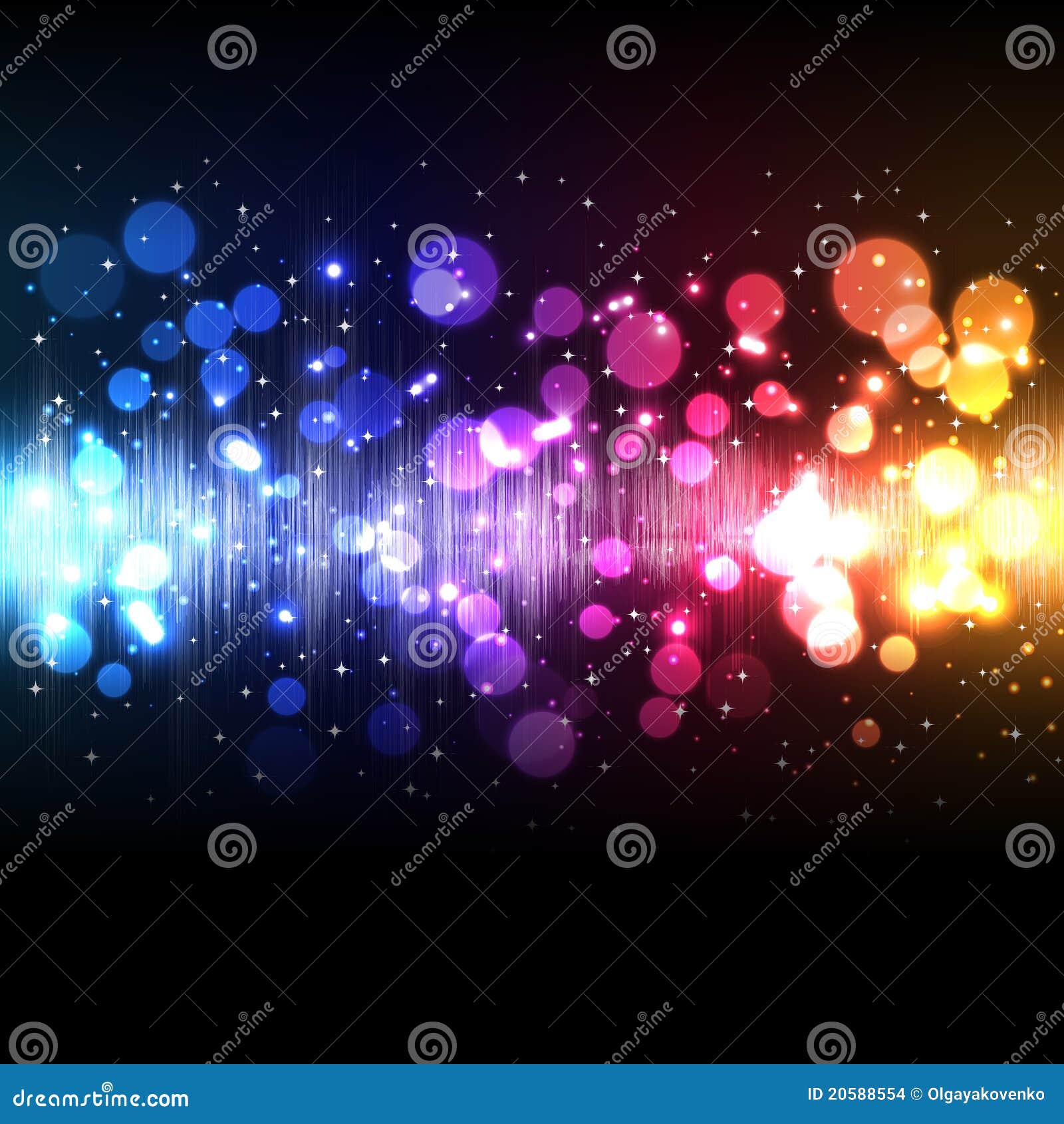 Colorful Equalizer On Dark Background. Rainbow Waves. Color Music ...
