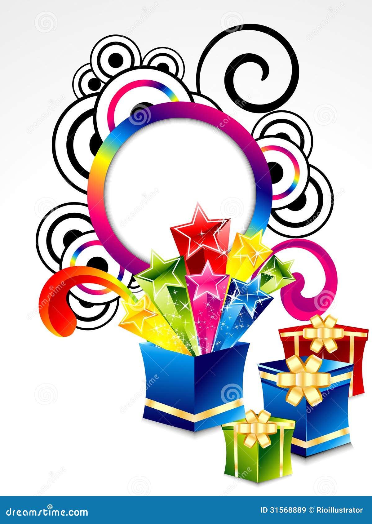 Abstract Colorful Explode Magic Box Stock Vector - Illustration of ...