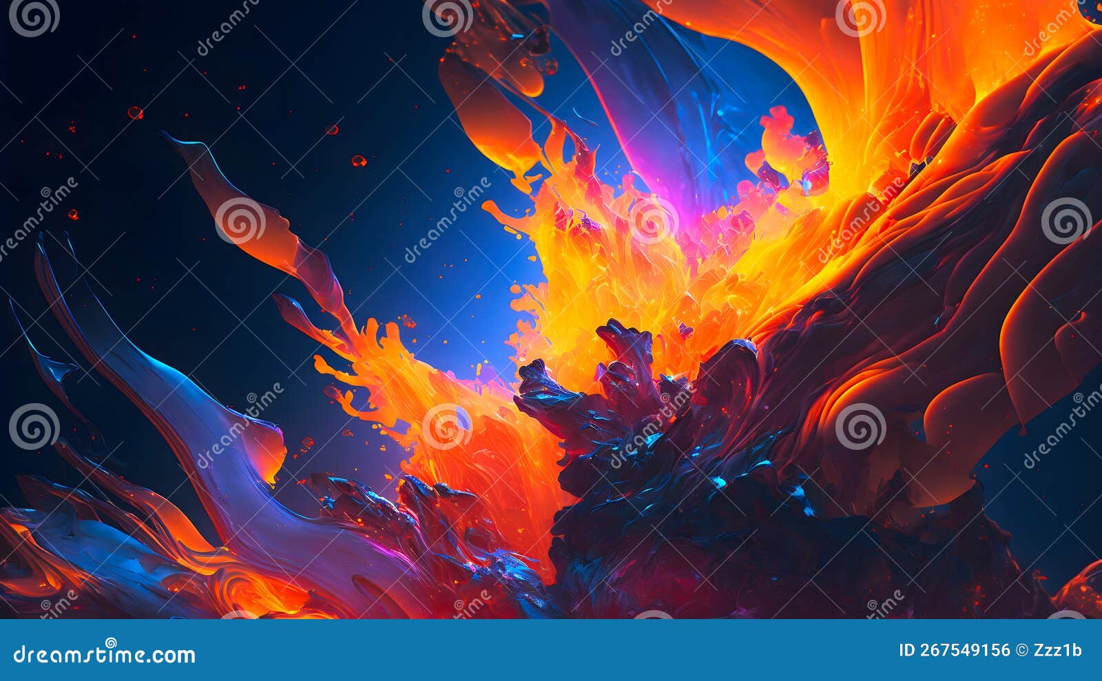 Abstract Colorful Explosion on Black Background, Neural Network ...