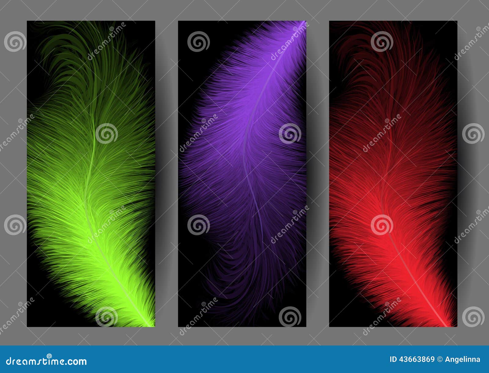 Abstract Colorful Feather Banners Stock Vector - Illustration of ...