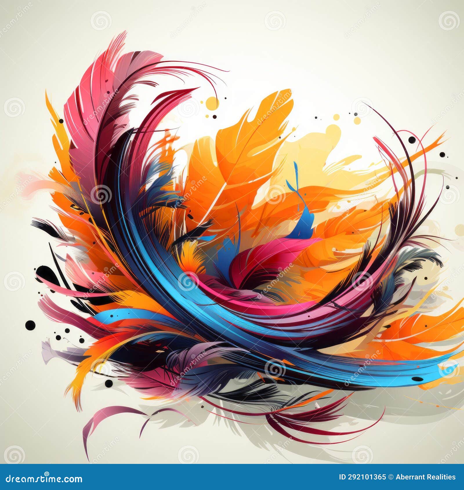 Abstract Colorful Feathers on a White Background Stock Illustration ...