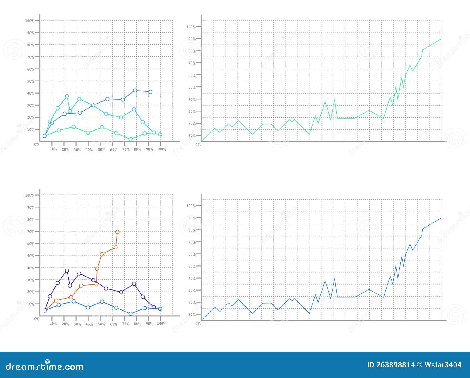 Abstract Colorful Financial Chart with Uptrend and Downtrend Line Graph ...