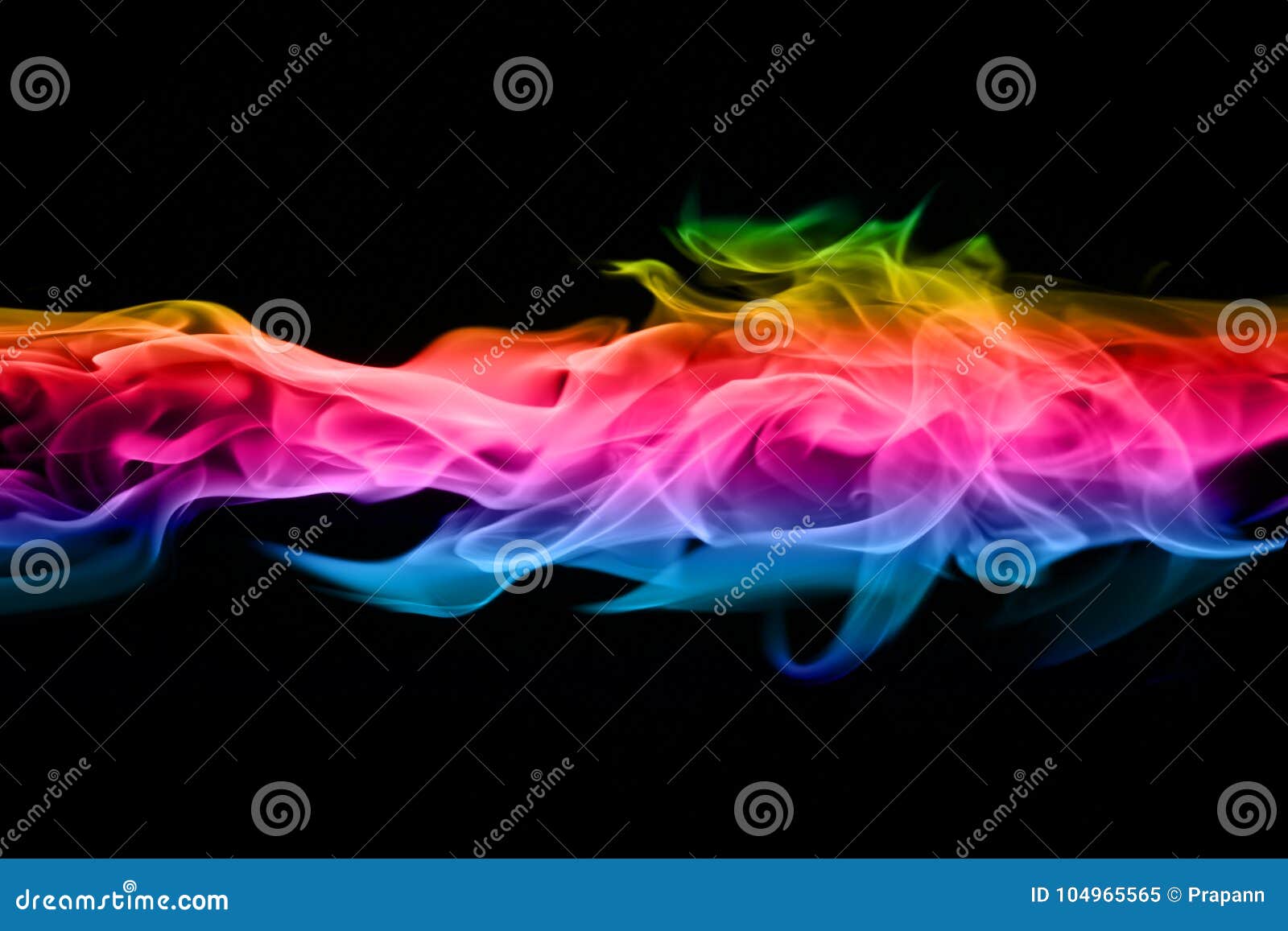 Abstract Colorful Fire Flames on Black Background Stock Image - Image ...