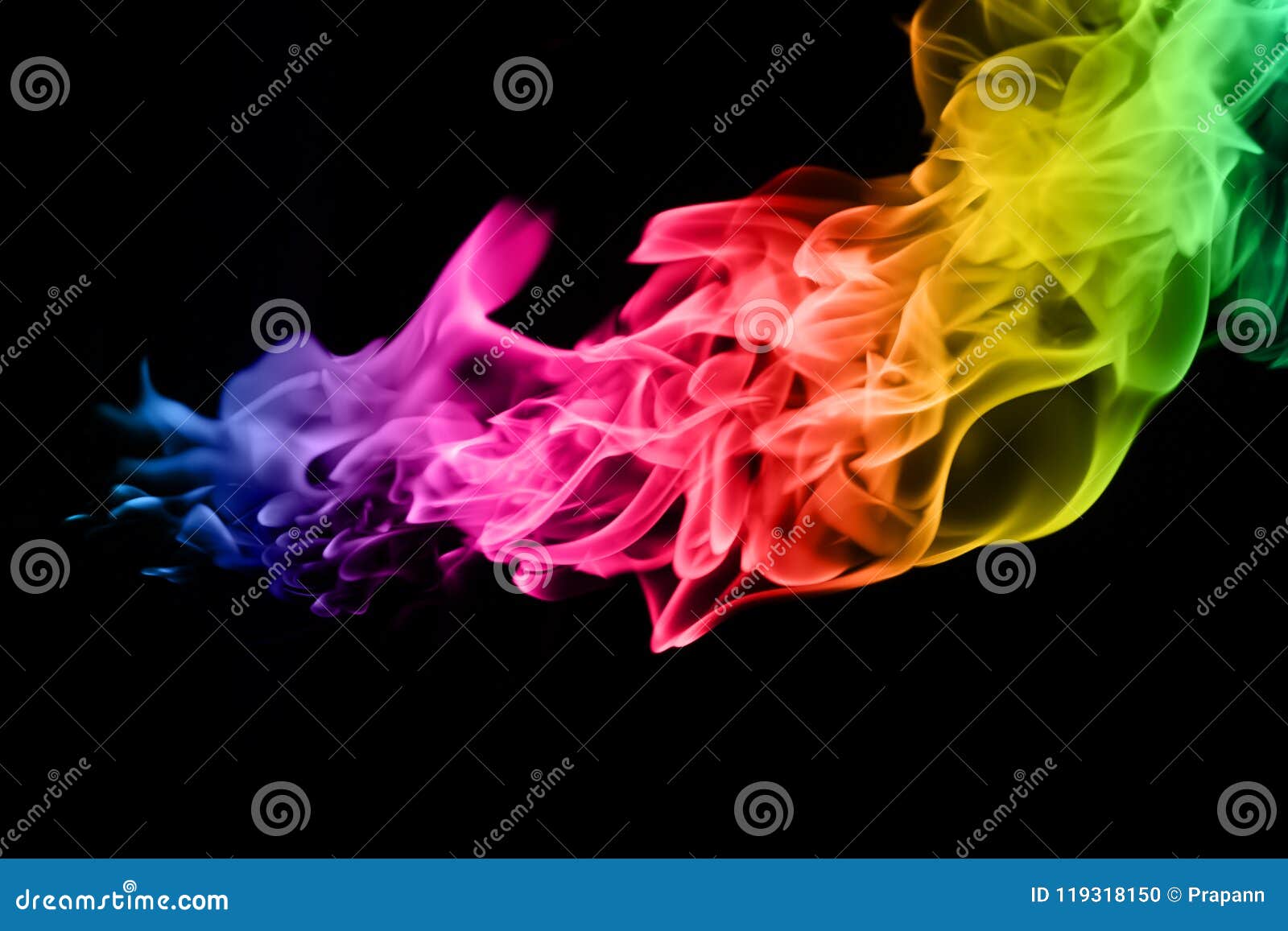 Abstract Colorful Fire Flames on Black Background Stock Photo - Image ...