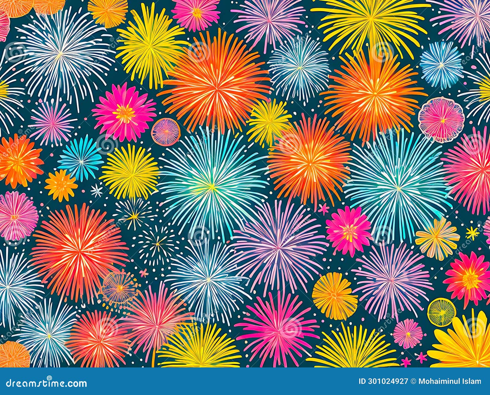 Abstract Fantastic Multicolor Colorful Firework Background. Generative ...