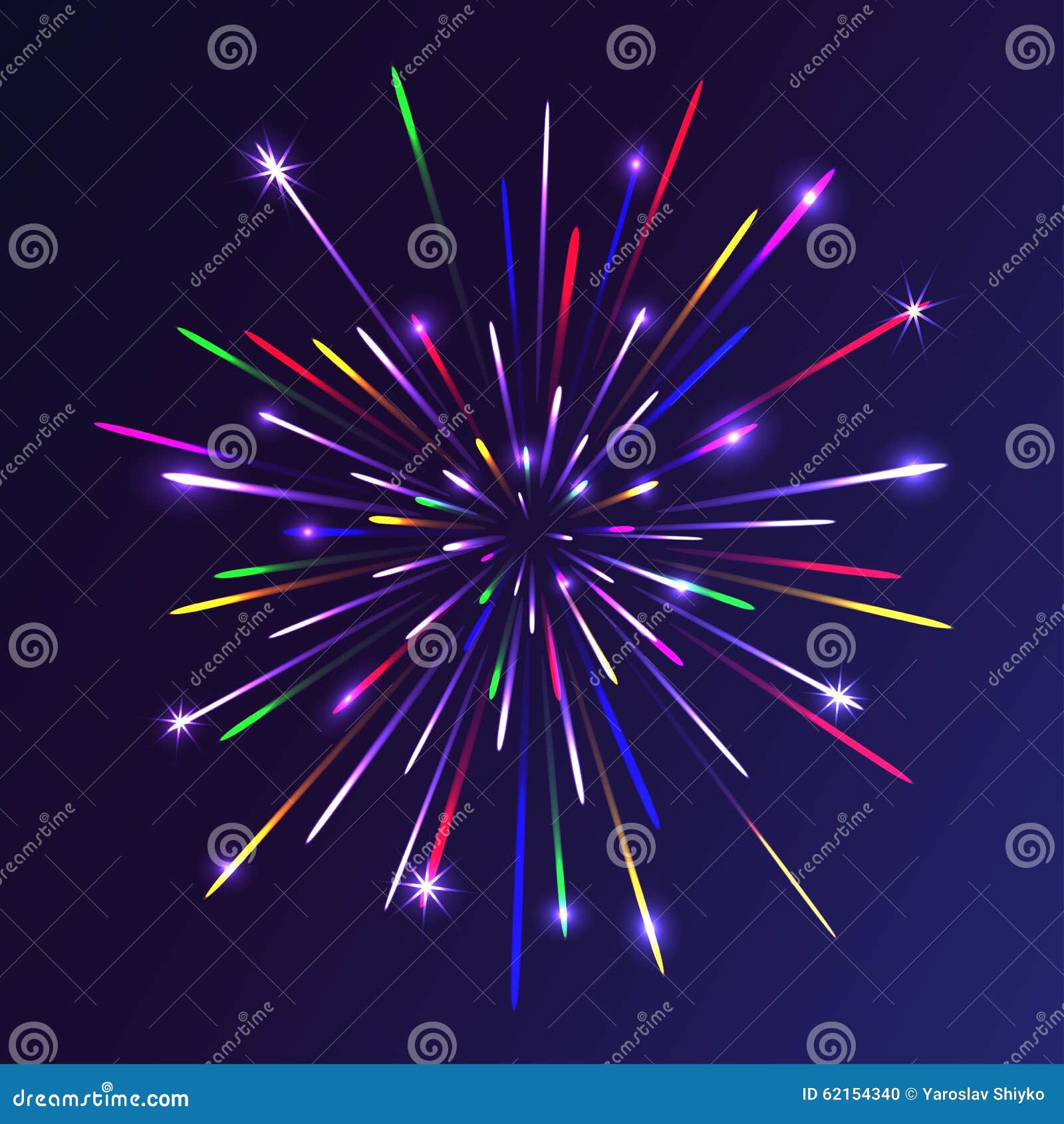 Abstract Colorful Fireworks Background. Christmas Lights Stock ...