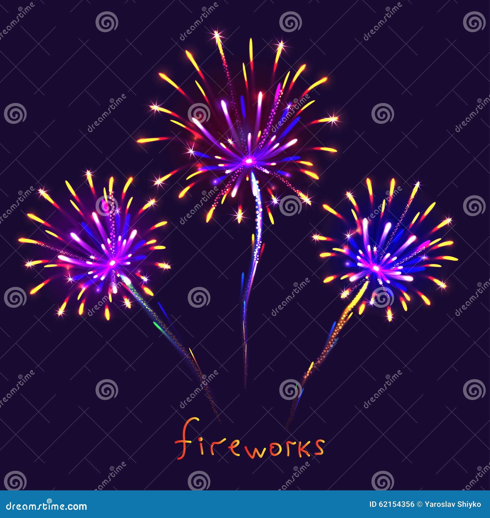 Abstract Colorful Fireworks Background. Christmas Lights Stock ...