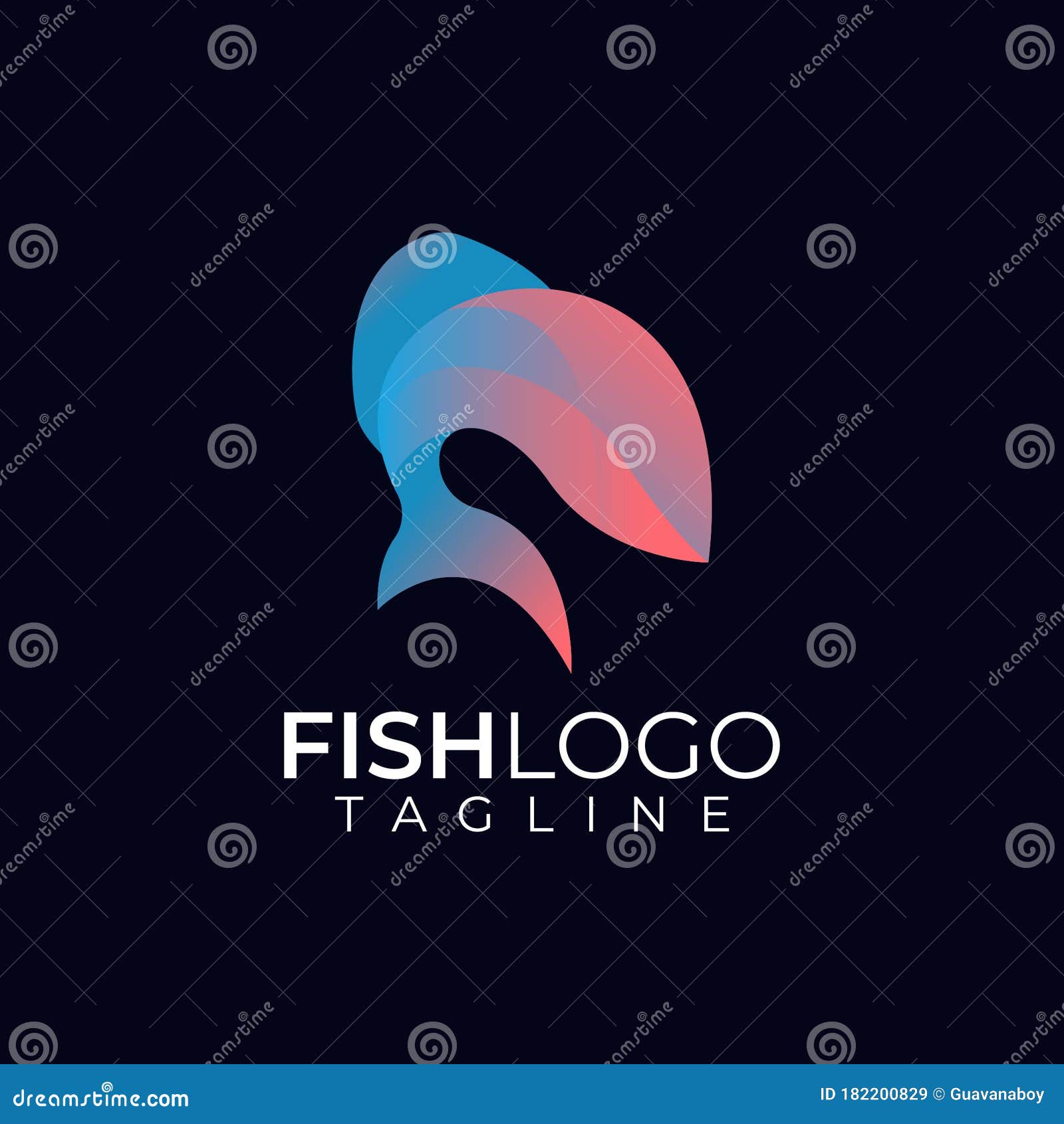 Abstract Colorful Fish Logo Template Stock Illustration - Illustration ...