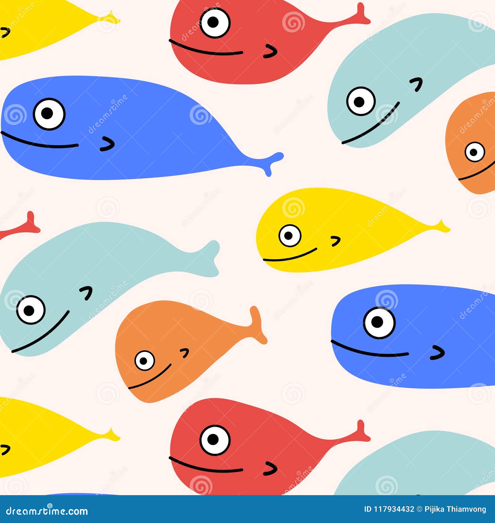 Abstract Colorful Fish Pattern Background. Stock Vector - Illustration ...