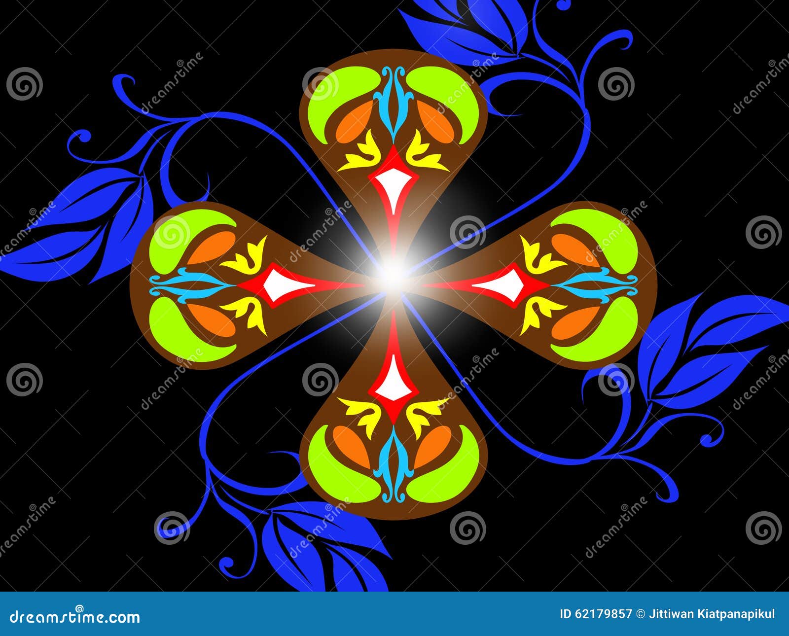 Abstract Colorful Flora in Waterdrop Shape Background Stock ...