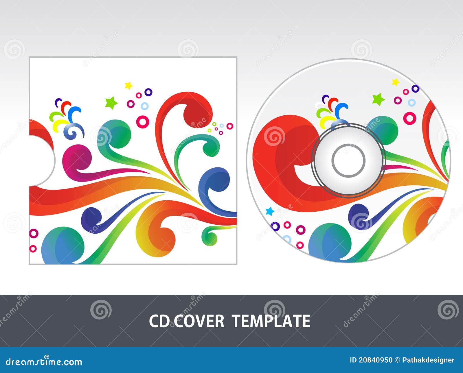 Abstract Colorful Floral Cd Cover Stock Vector - Illustration of ...