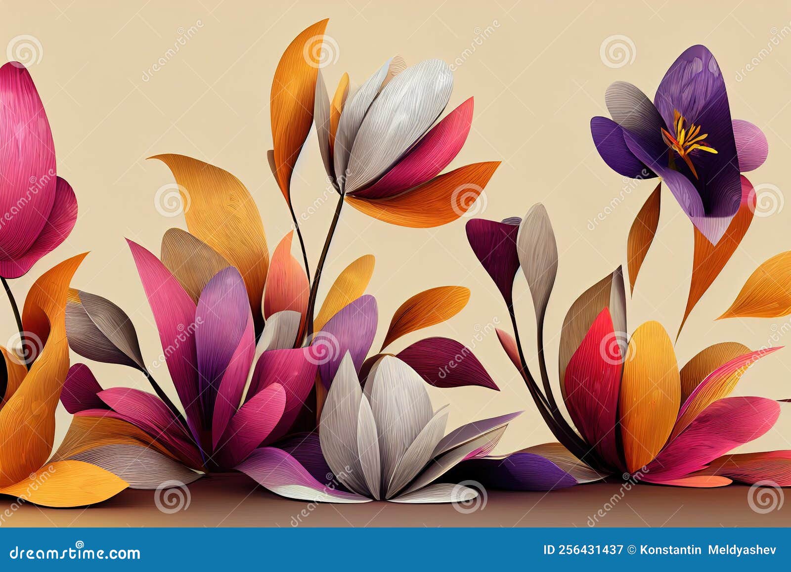 Abstract Colorful Flowers for Background Wallpaper Stock Illustration ...