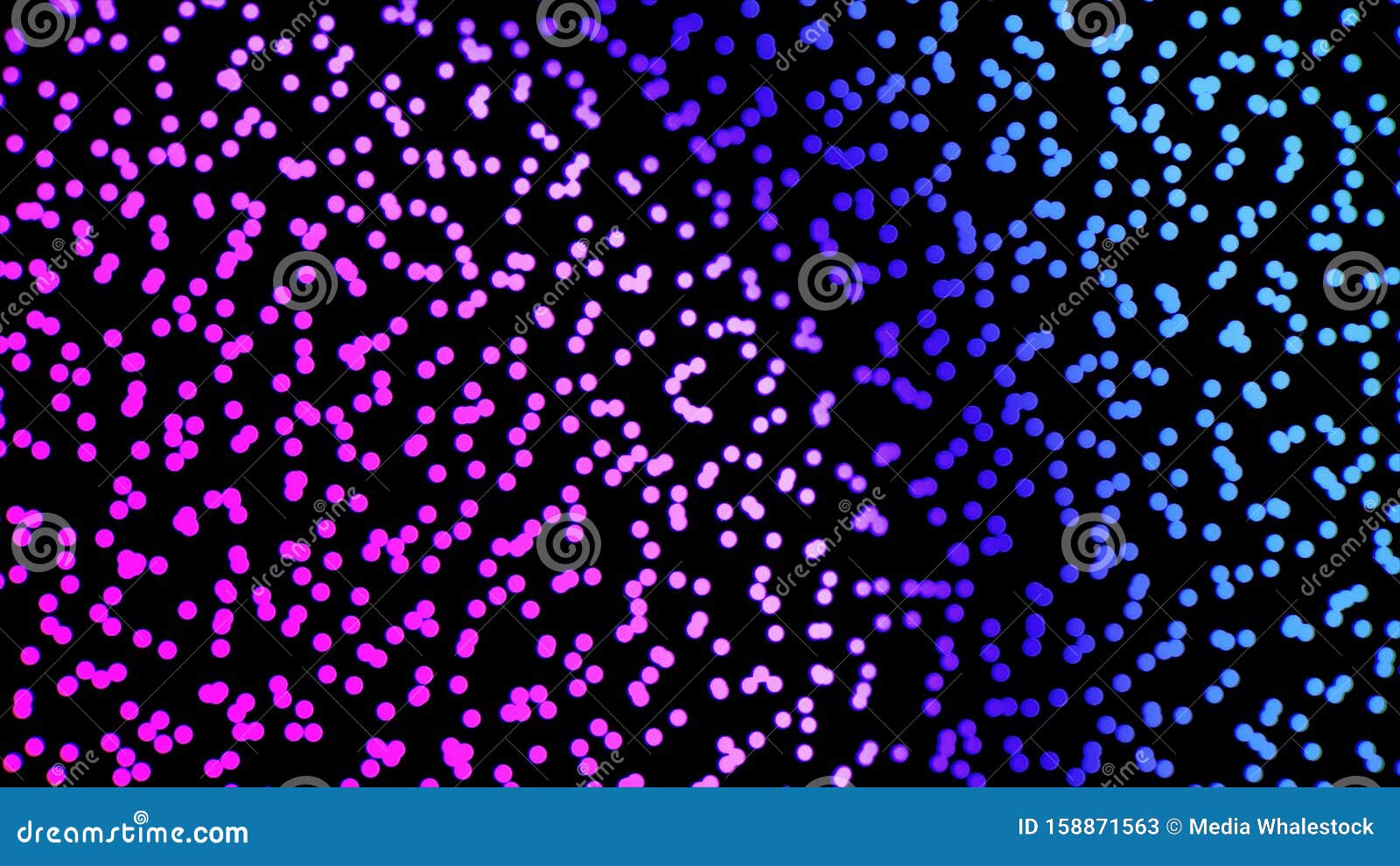 Abstract Colorful Flowing Small Particles of Round Shape on Black ...