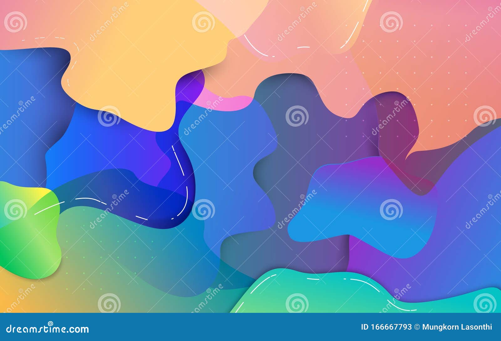 Abstract Colorful Fluid Composition and Minimal Geometric Background ...