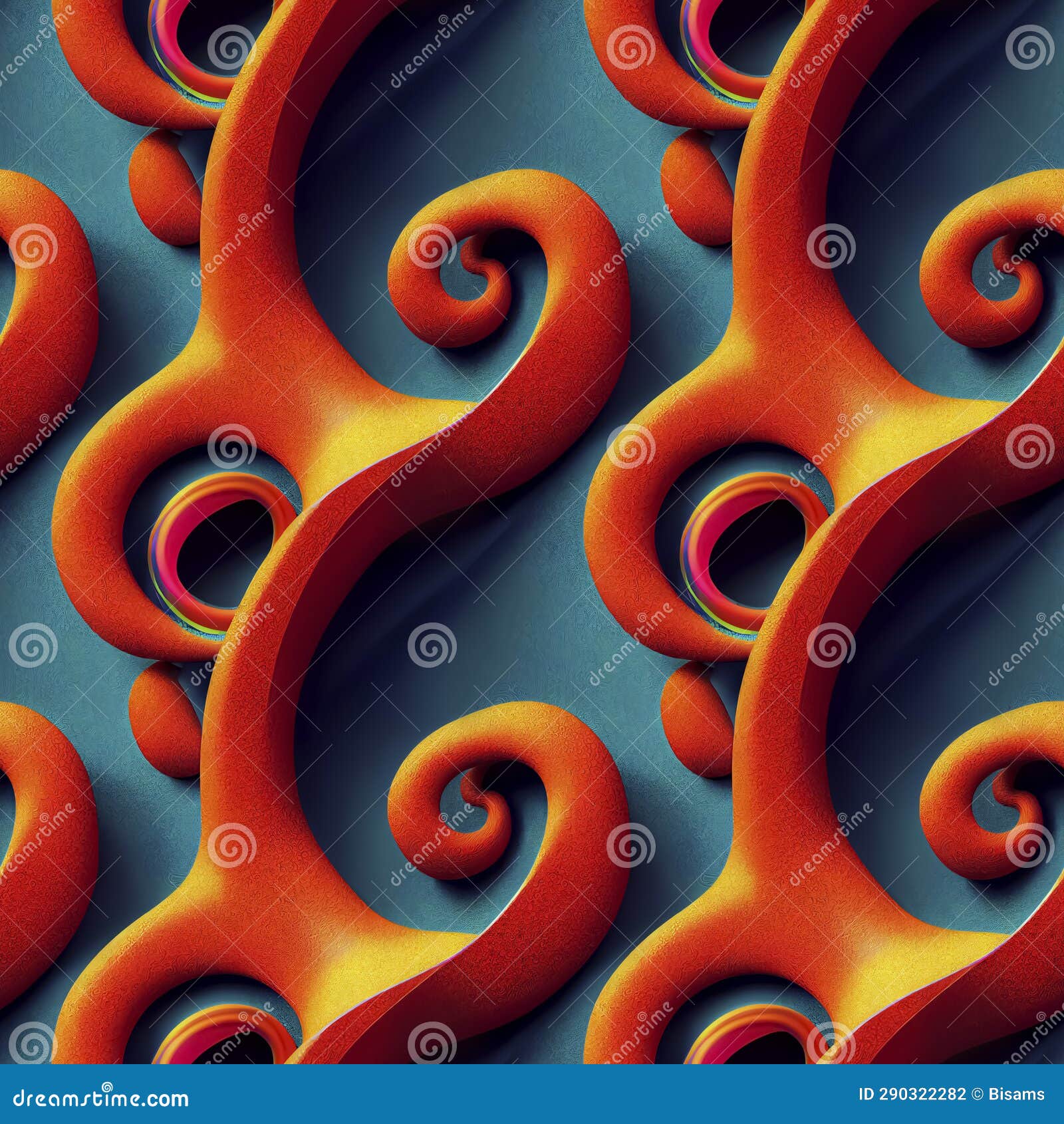 Abstract Colorful Funky Surreal Psychedelic Dynamic Liquid 3D Forms ...