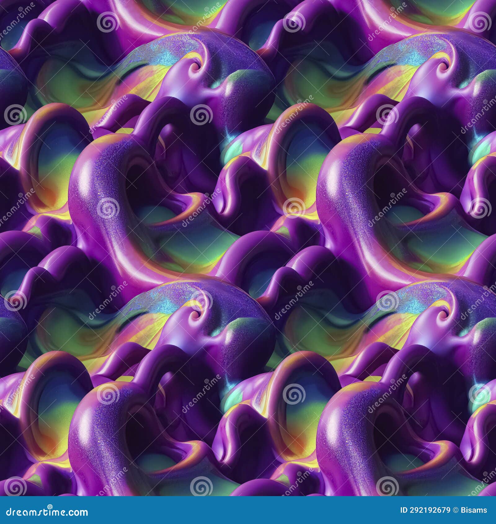 Abstract Colorful Funky Surreal Psychedelic Dynamic Liquid 3D Forms ...