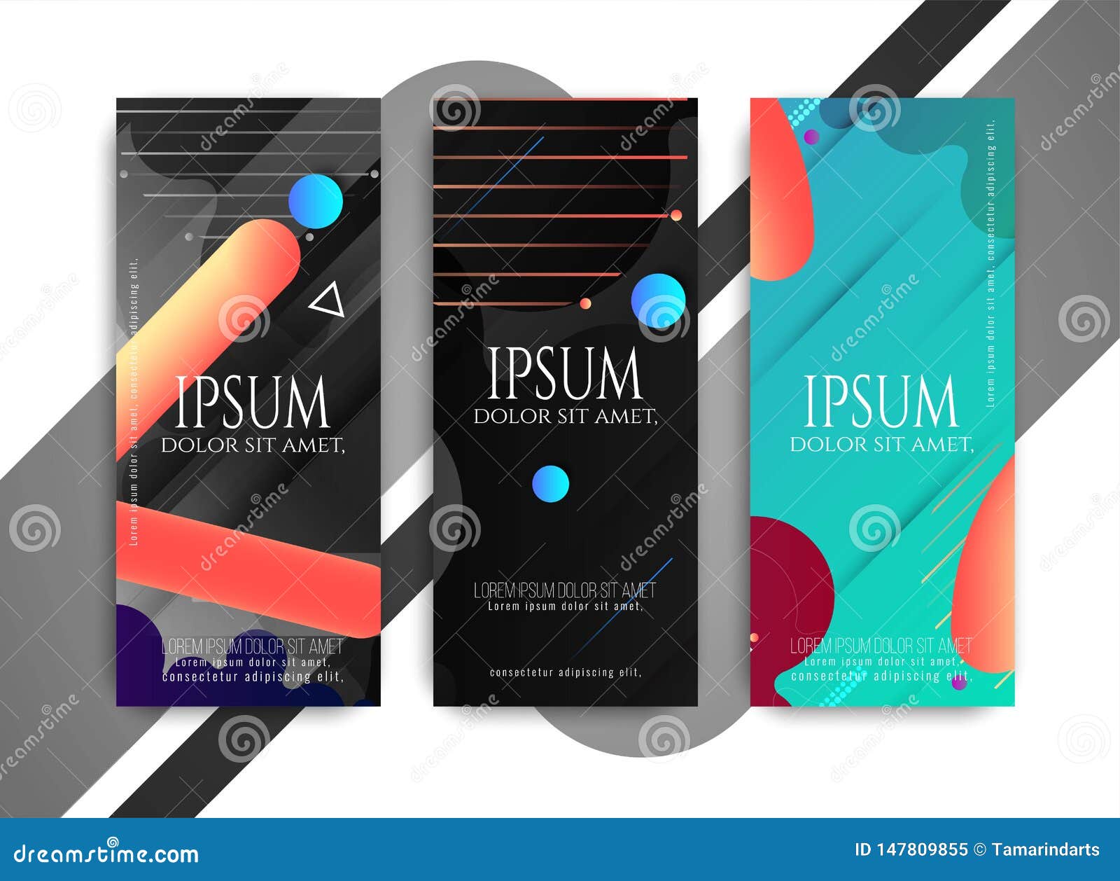 Abstract Colorful Futuristic Banners Set Stock Vector - Illustration of ...