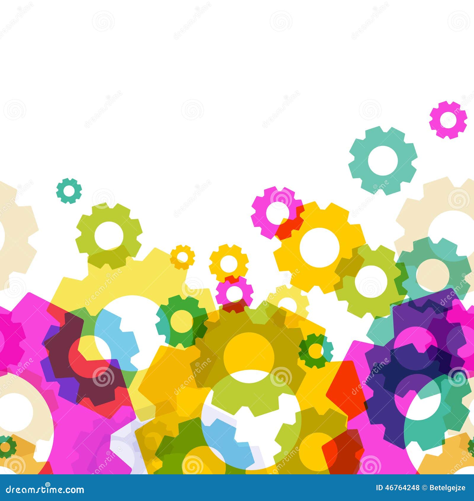 Colorful Gears Mechanism Abstract Tech Background Cartoon Vector ...