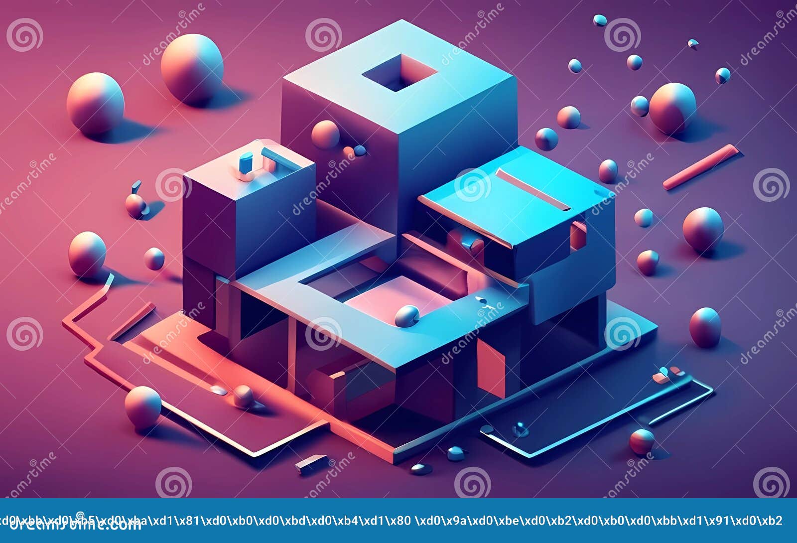 Abstract Colorful Geometric Background with 3d Shapes. AI Generation ...