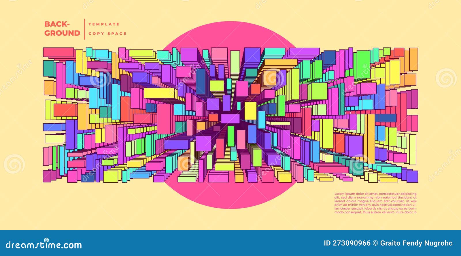 Abstract and Colorful Geometric Background Template. Rectangular ...