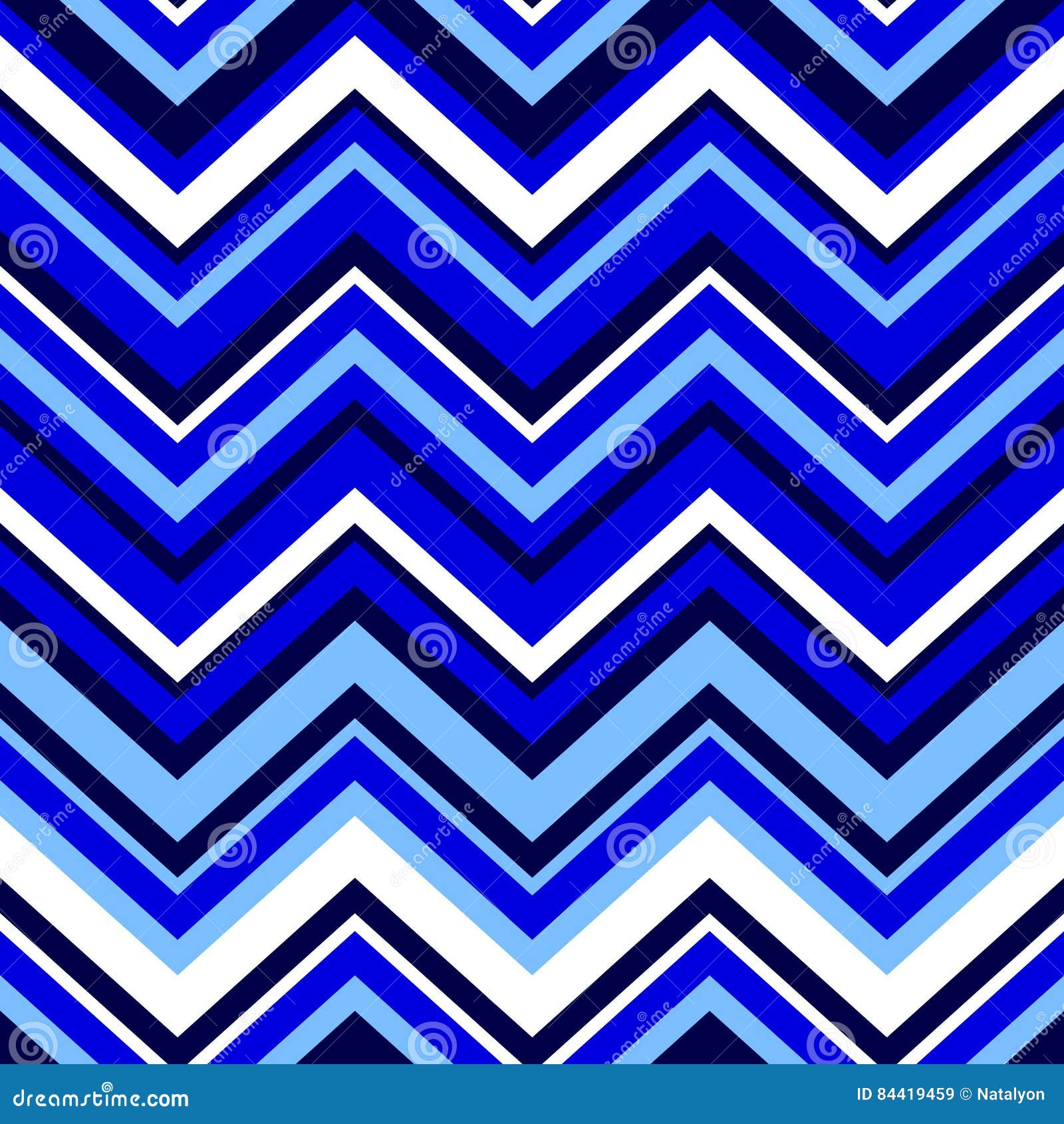 Abstract Colorful Geometric Chevron Seamless Pattern in Blue and White ...