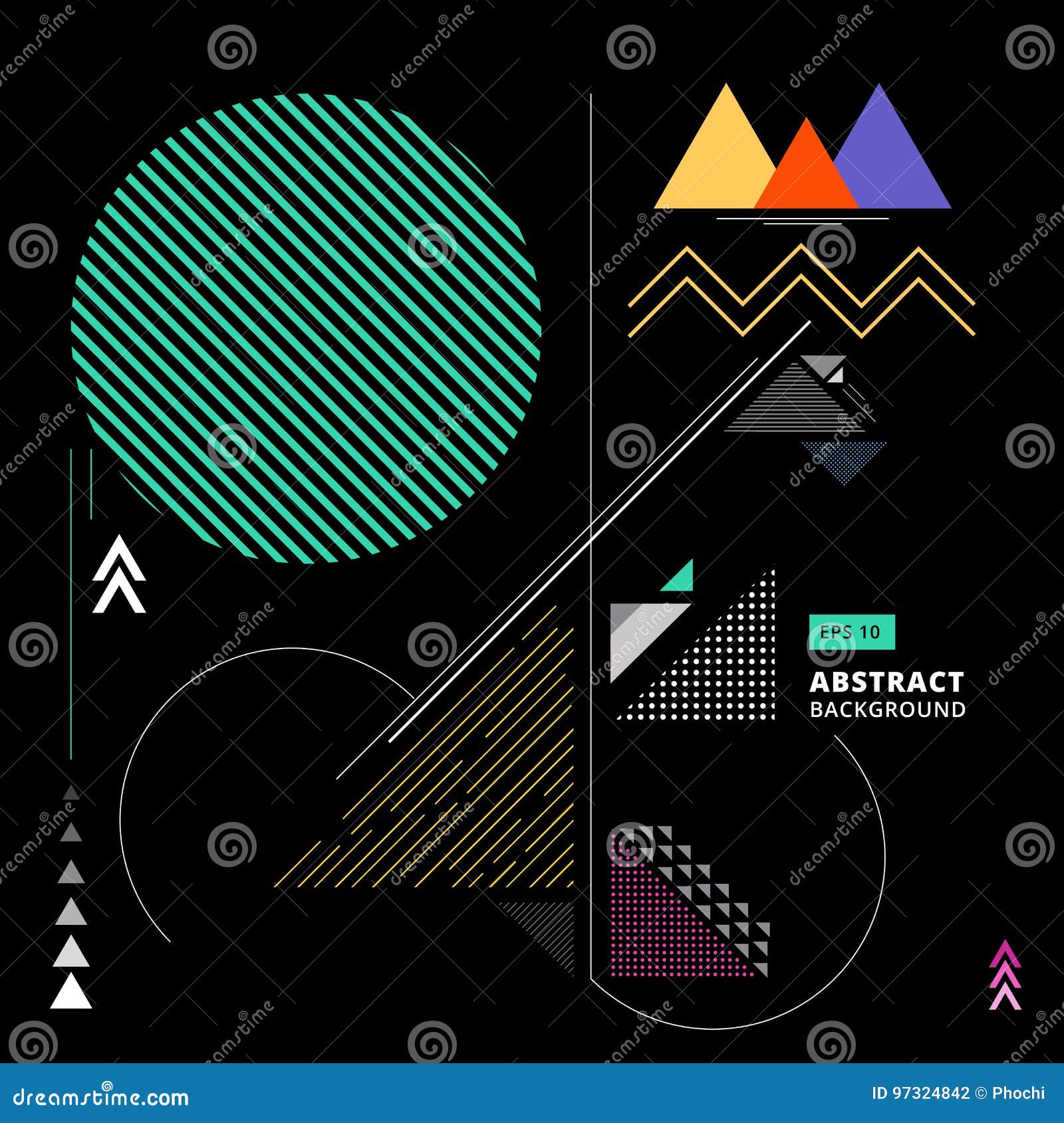 Abstract Colorful Geometric Composition Forms Modern Background Stock ...