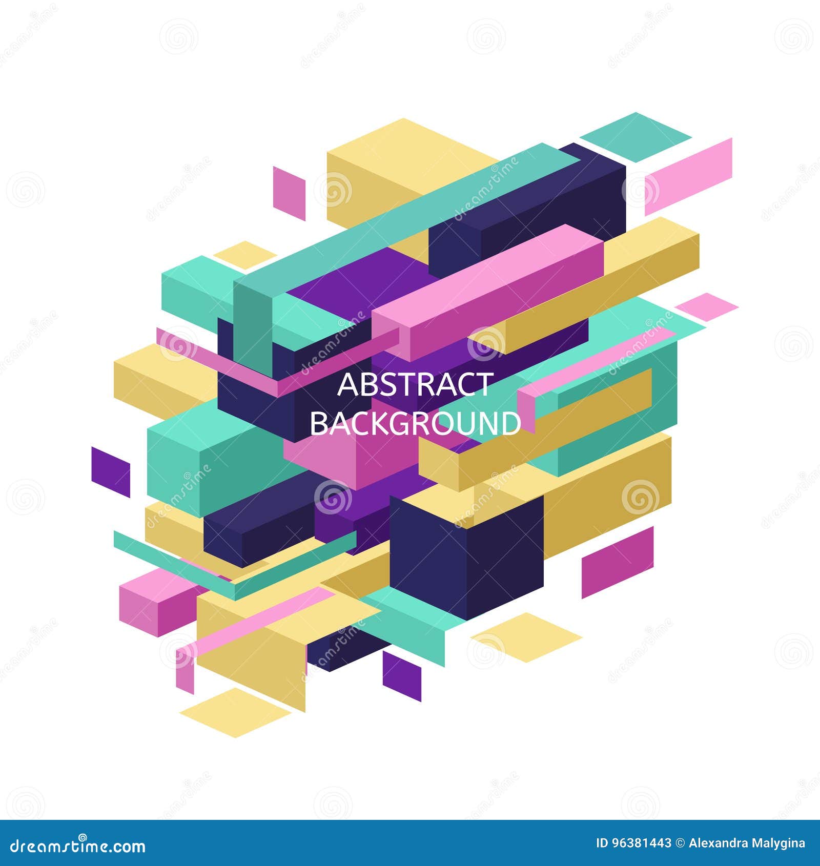 Abstract Colorful Geometric Isometric Background Stock Vector ...