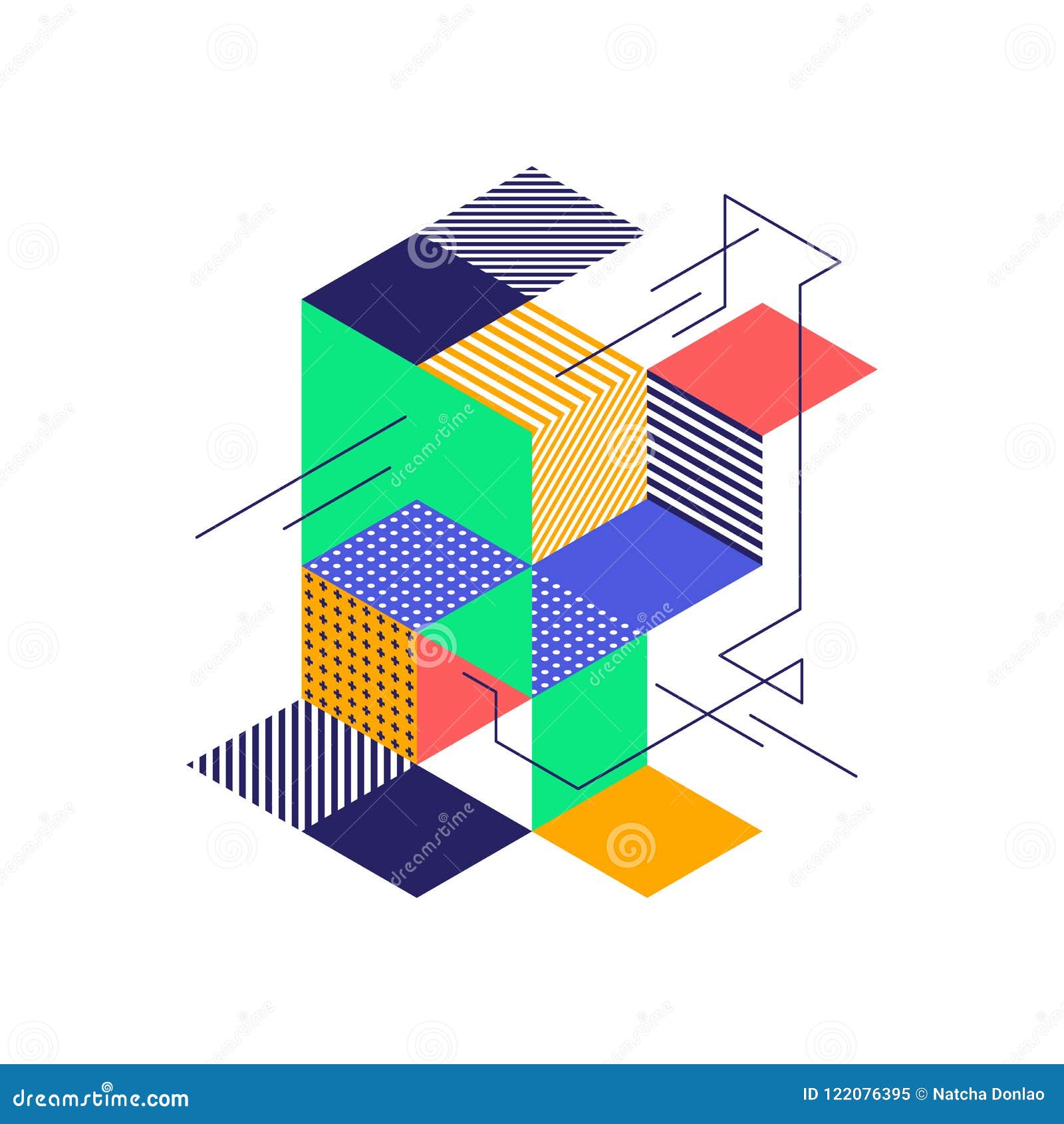 Abstract Colorful Geometric Isometric Shape Background Stock ... Abstract Colorful Geometric Isometric Shape Background Stock ...
