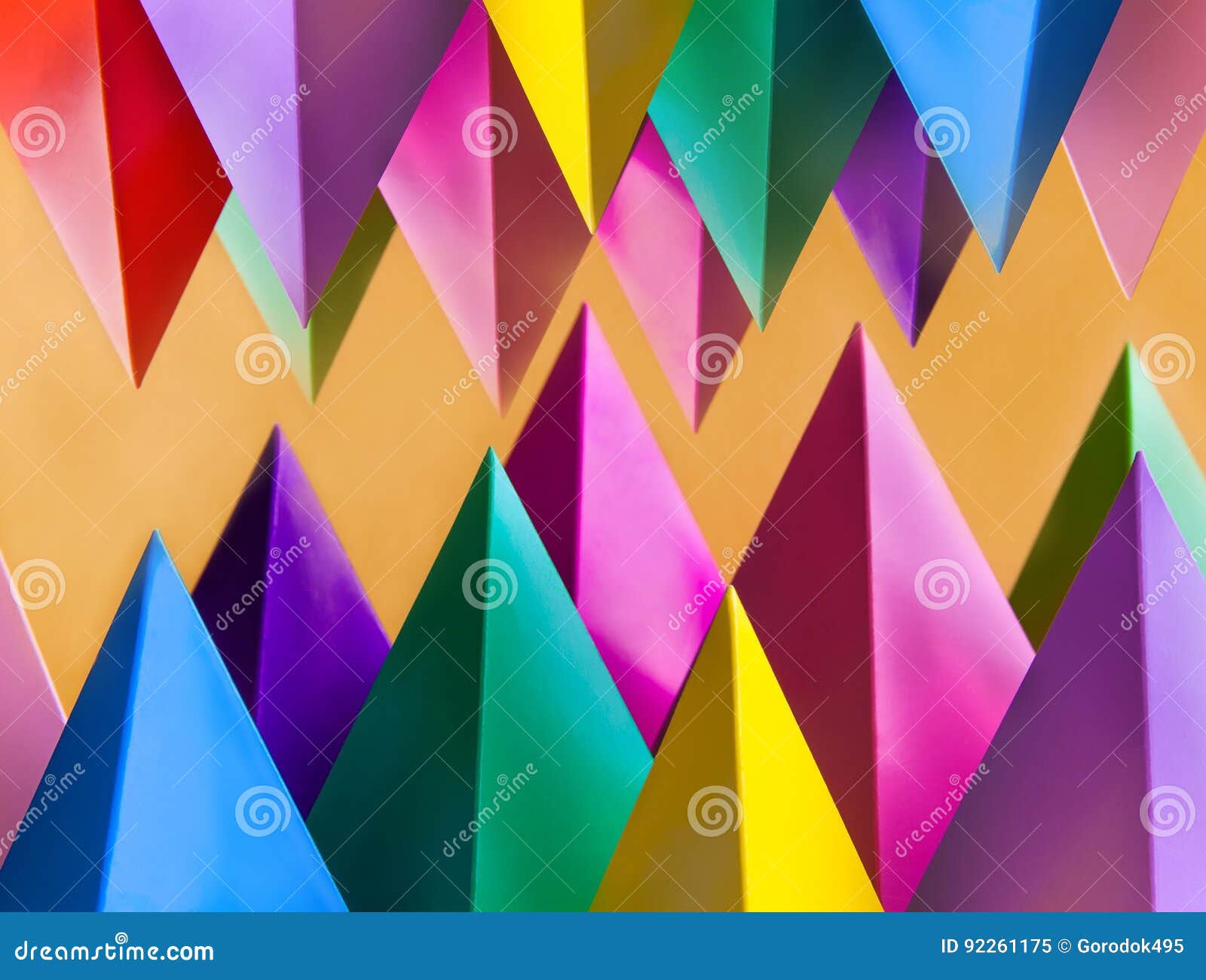 Abstract Colorful Geometric Pattern with Prism Pyramid Triangle Shape ...