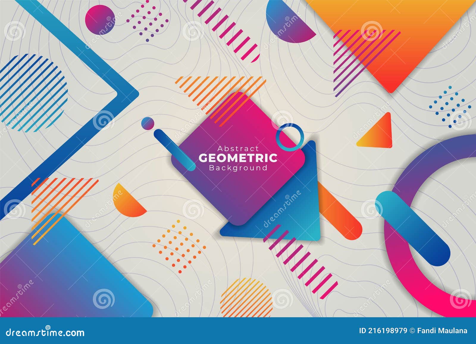 Abstract Colorful Geometric Shape Object Background Wavy Line Pattern ...