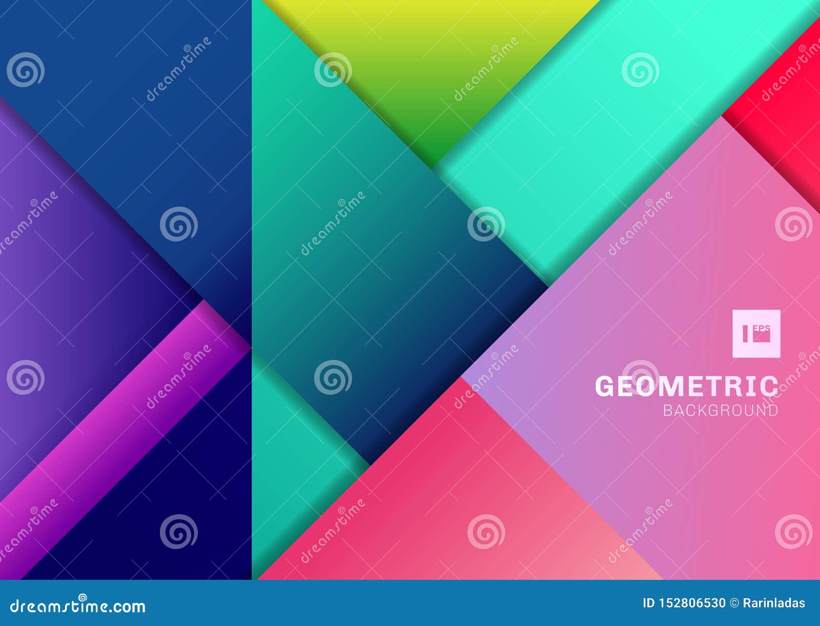 Abstract Colorful Geometric Shape Overlapping 3D Dimension Background ...
