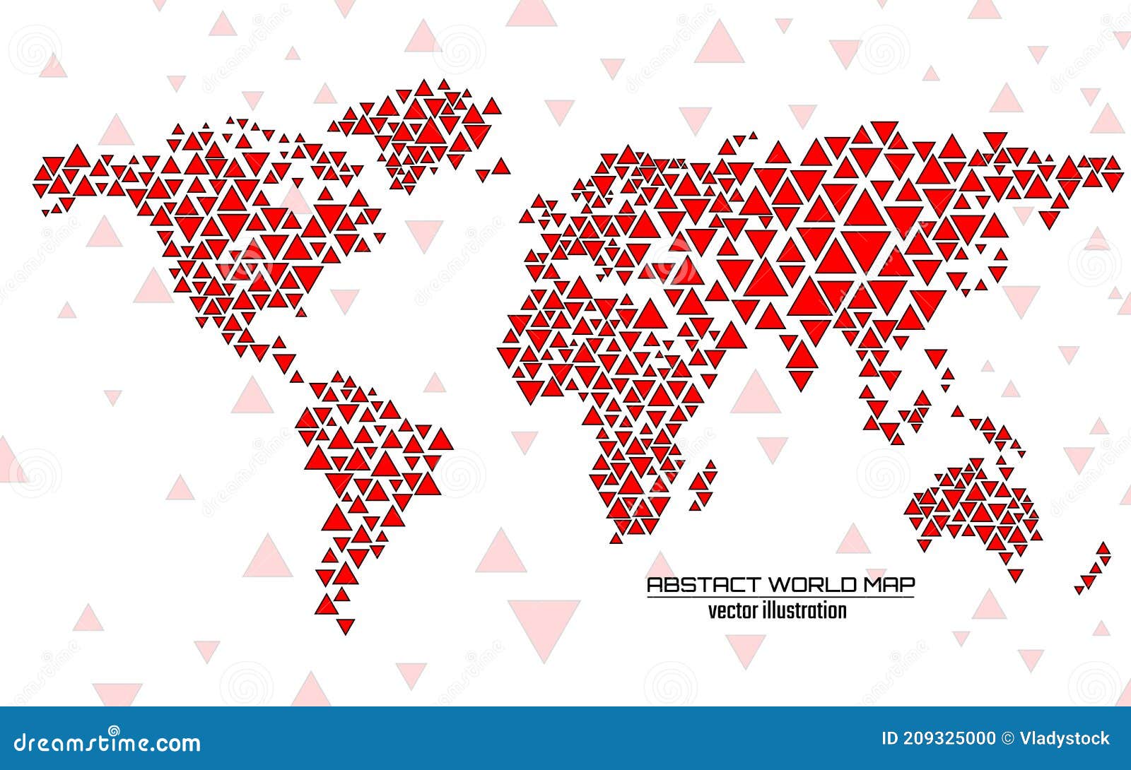 Abstract Colorful Geometric World Map with Triangles. Triangular ...