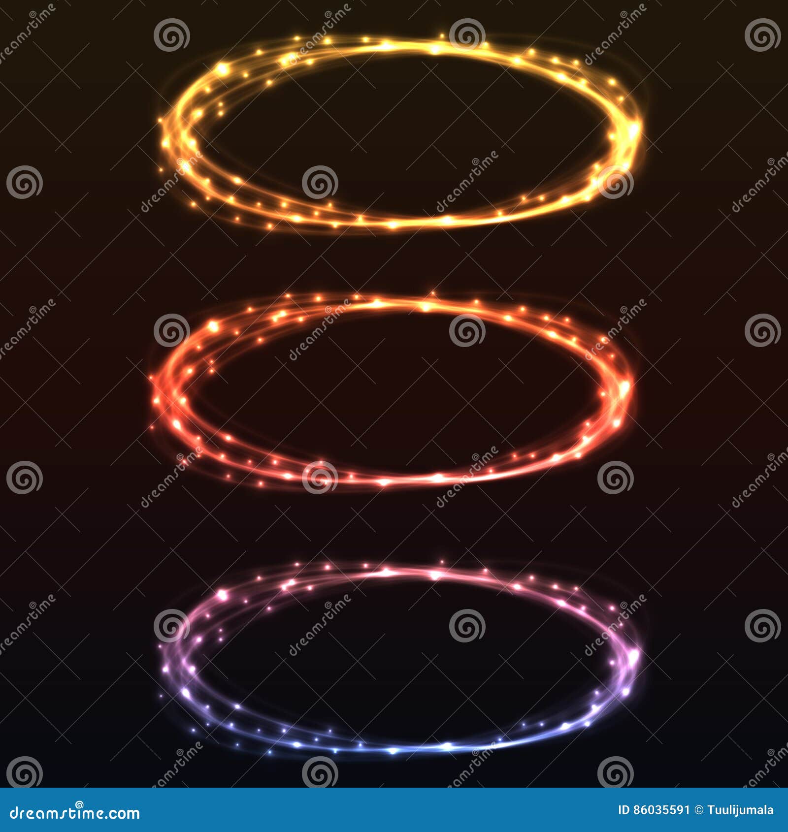 Abstract Colorful Glow Light Rings Stock Vector - Illustration of ...