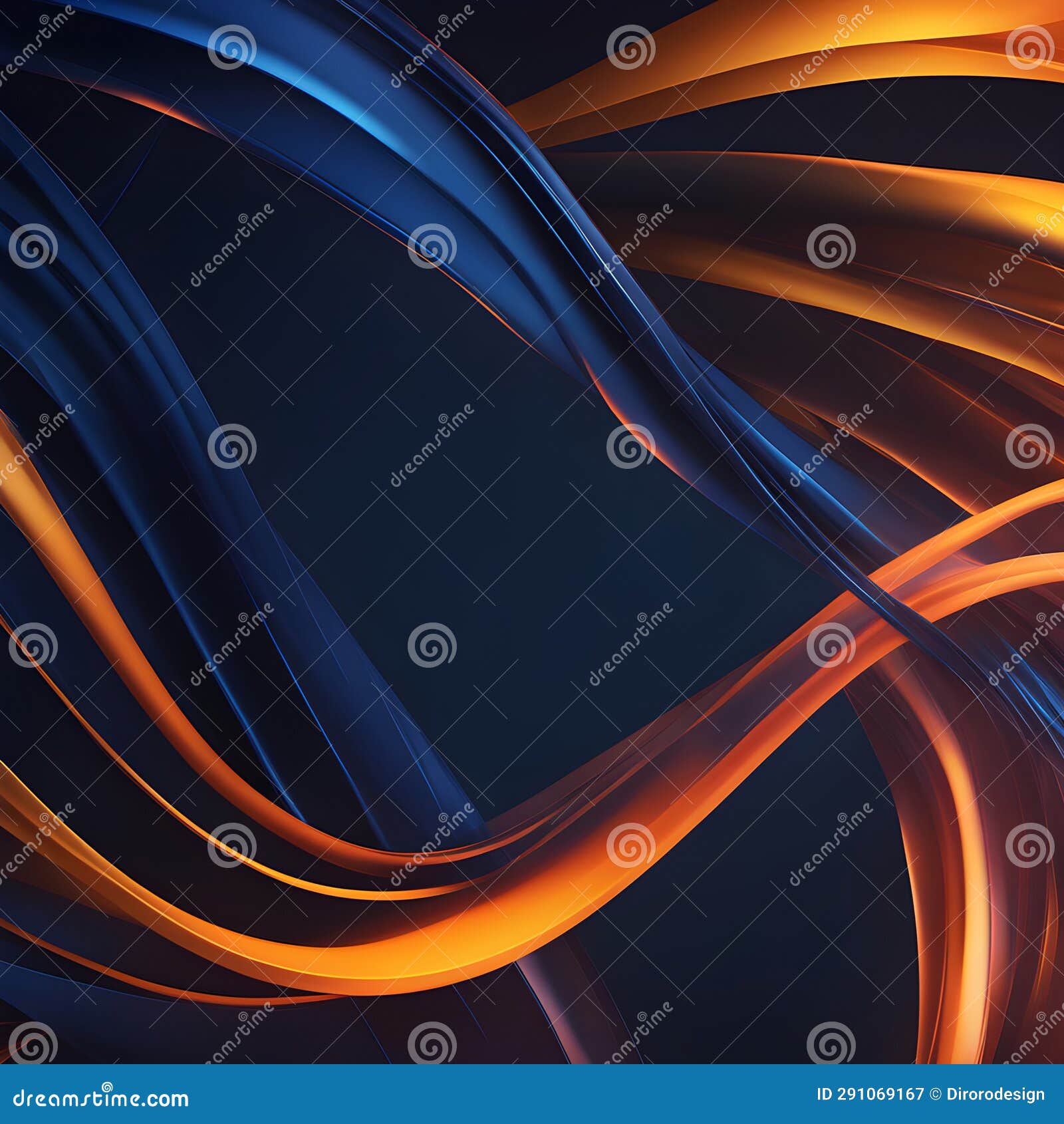 Abstract Colorful Gradient 3d Wave Blue and Orange Background. Modern ...