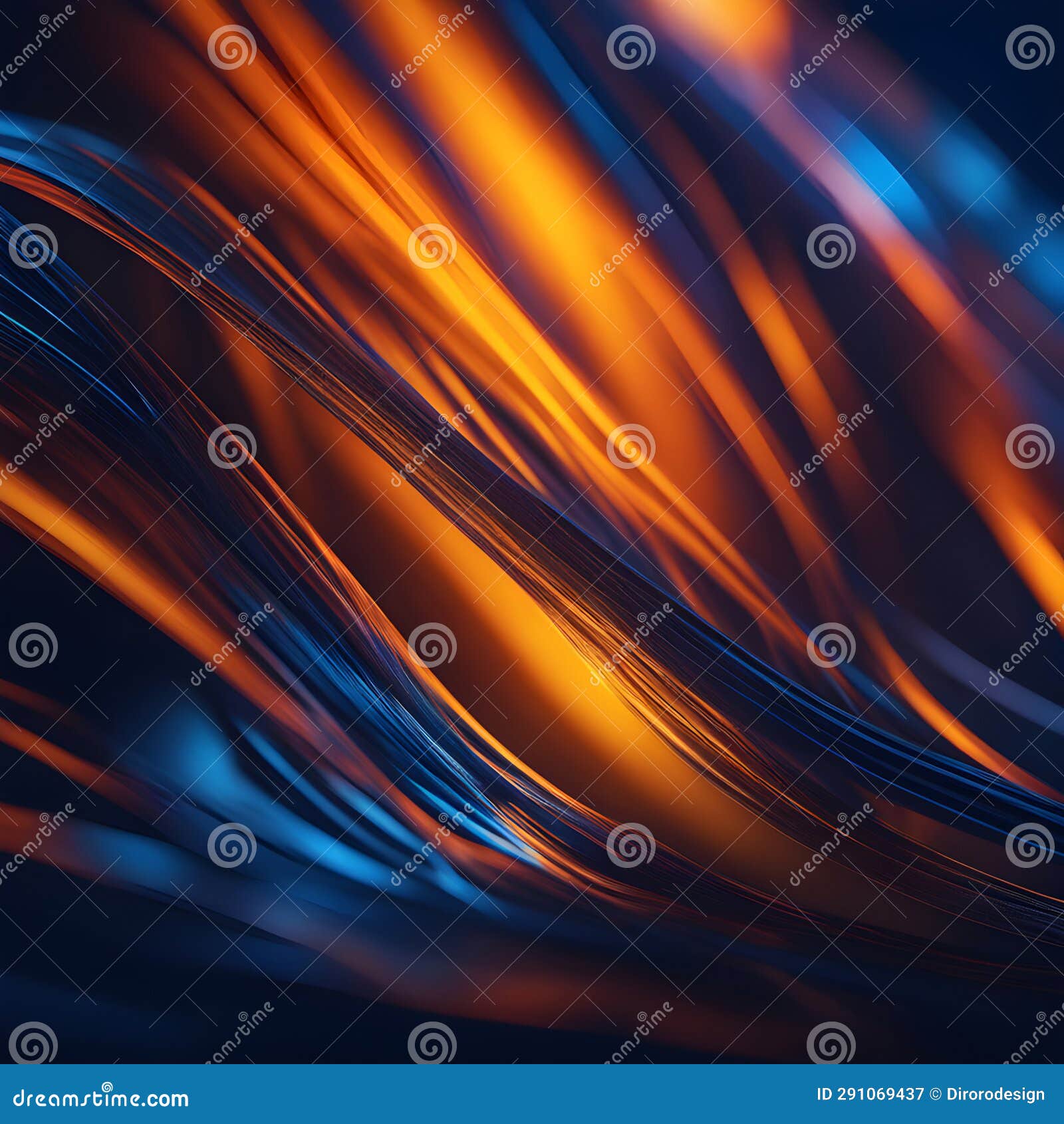 Abstract Colorful Gradient 3d Wave Blue and Orange Background. Modern ...