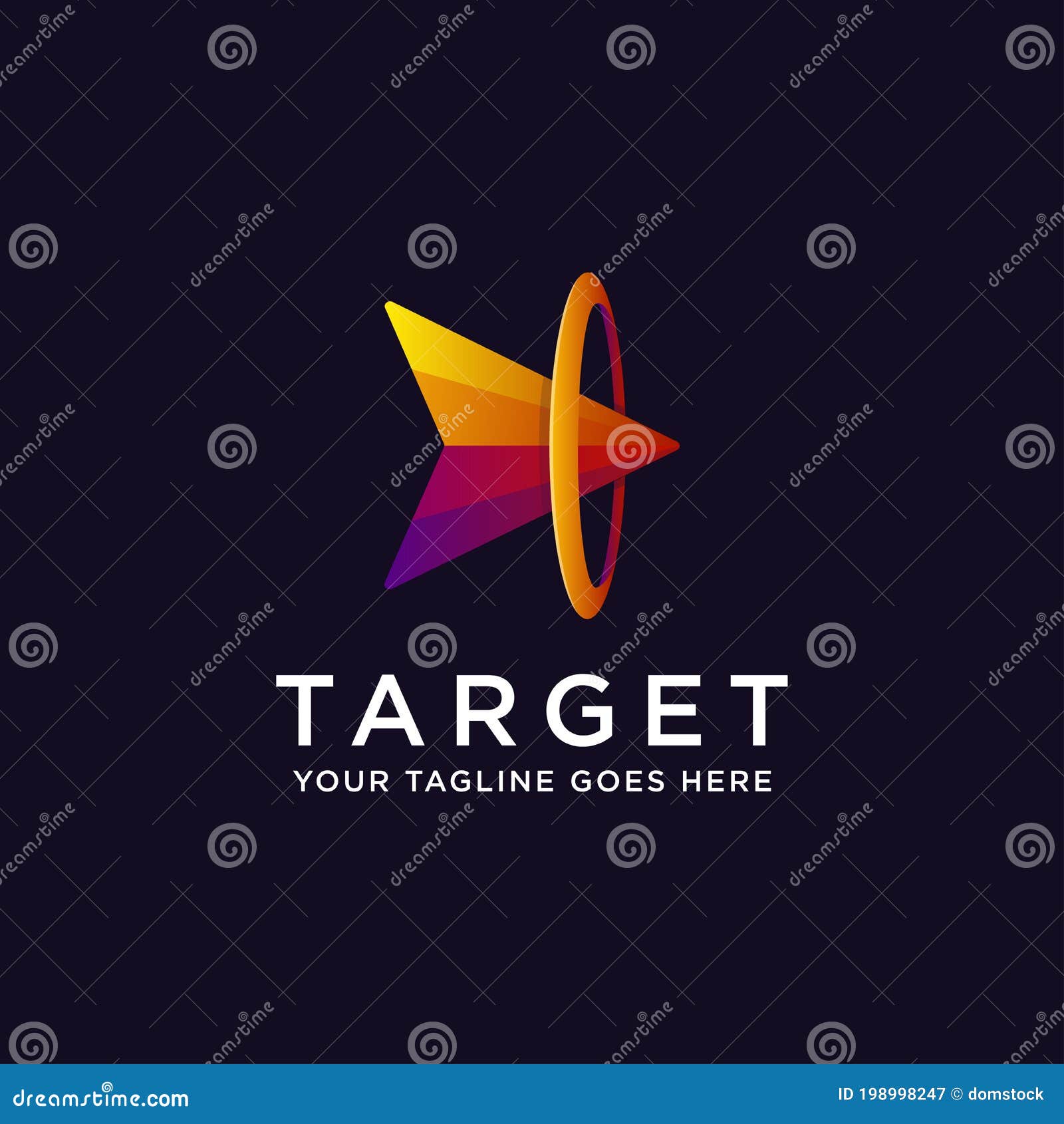 Abstract Colorful Gradient Techie Head of Arrow on Target Logo Icon , Achievement Logo Design ...