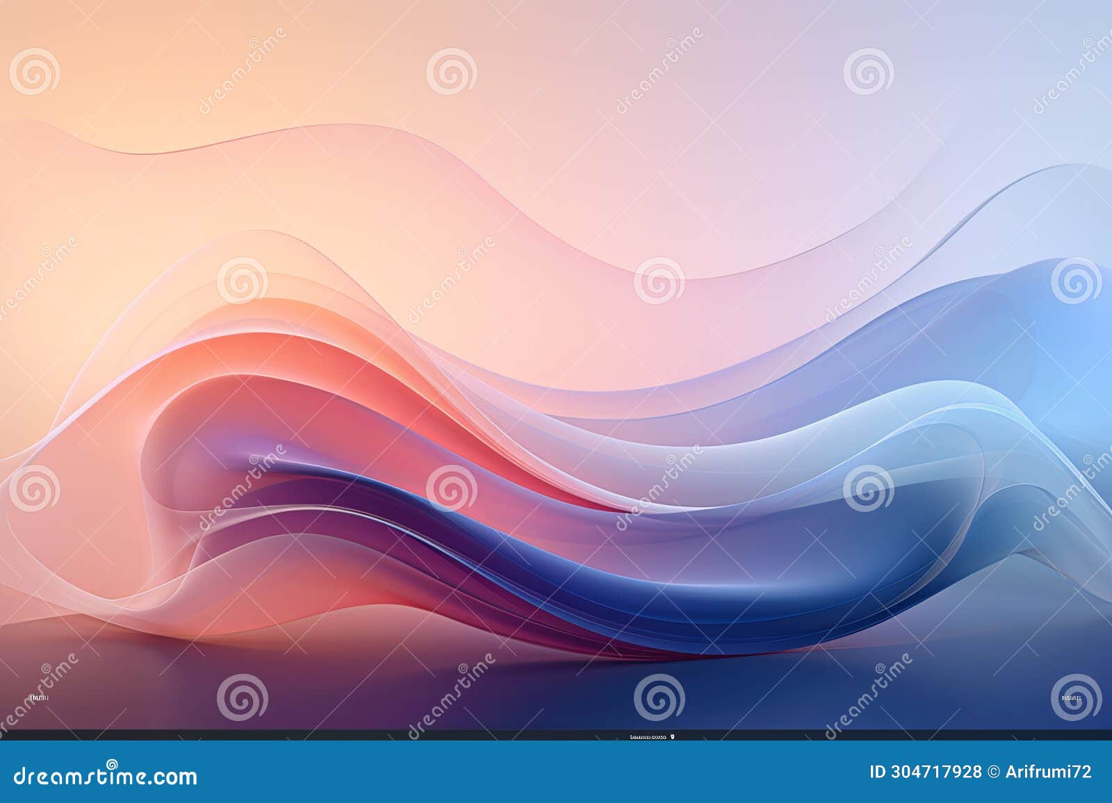 Abstract Colorful Gradient Wavy Shapes Background, Vibrant 3d Render ...