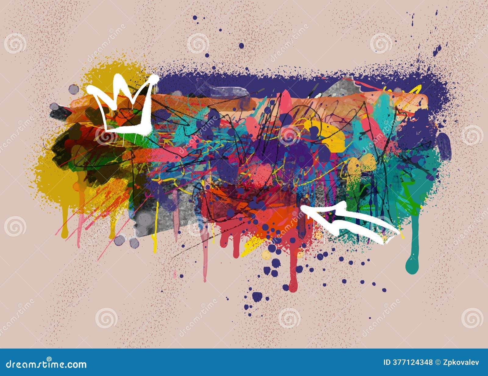 Colorful Graffiti Art Exploding With A Boom Comic Style Effect And ...