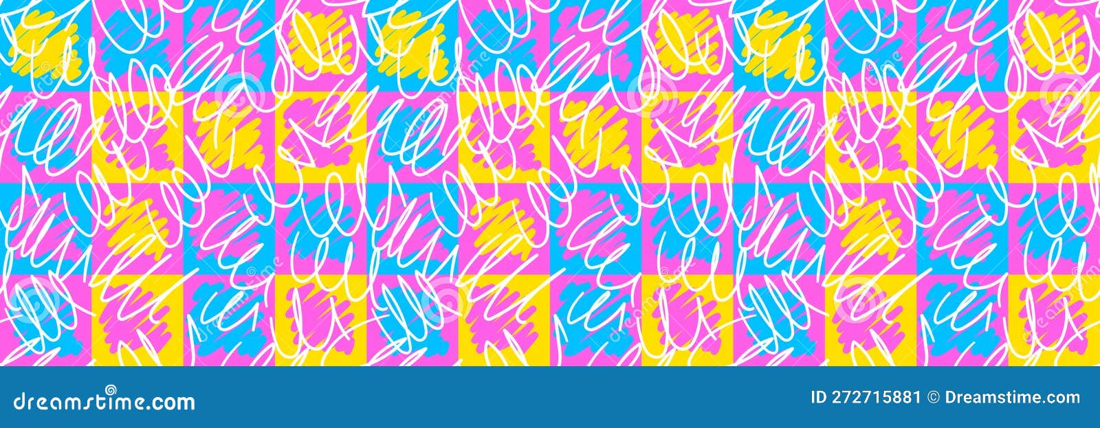 Abstract Colorful Graffiti Seamless Pattern with Neon Squares and ...