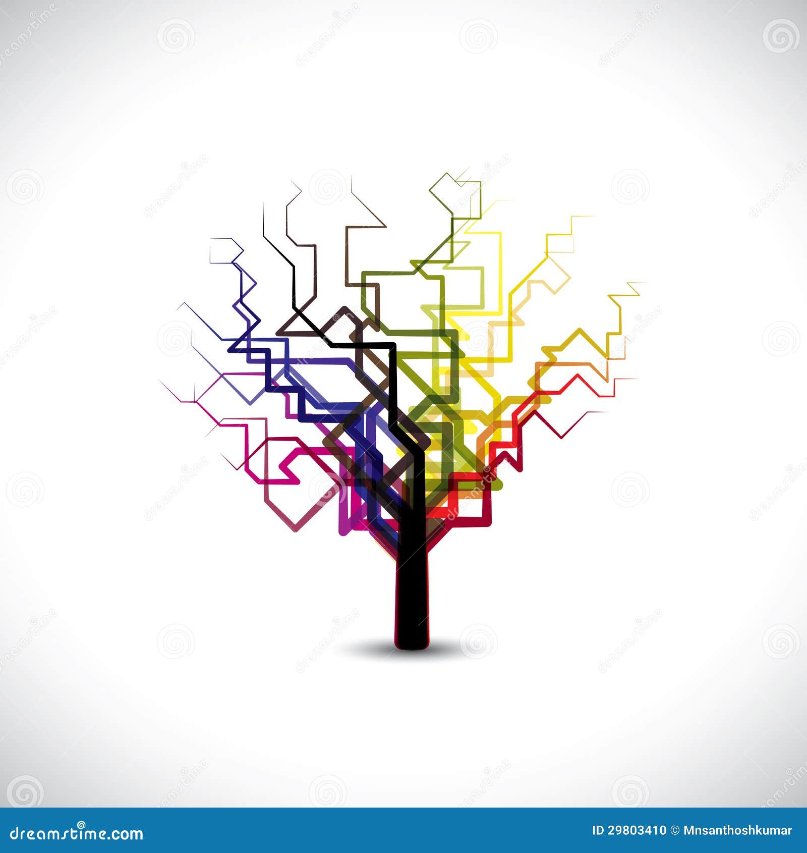 Abstract,colorful Graphic Tree Symbol in Digital O Stock Vector ...