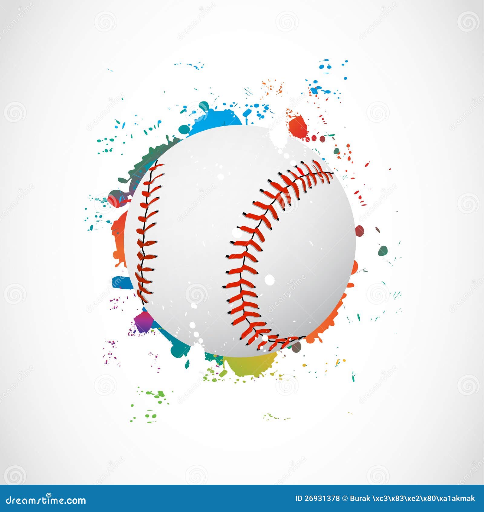 Abstract Colorful Grunge Baseball Ball Stock Vector - Illustration of ...
