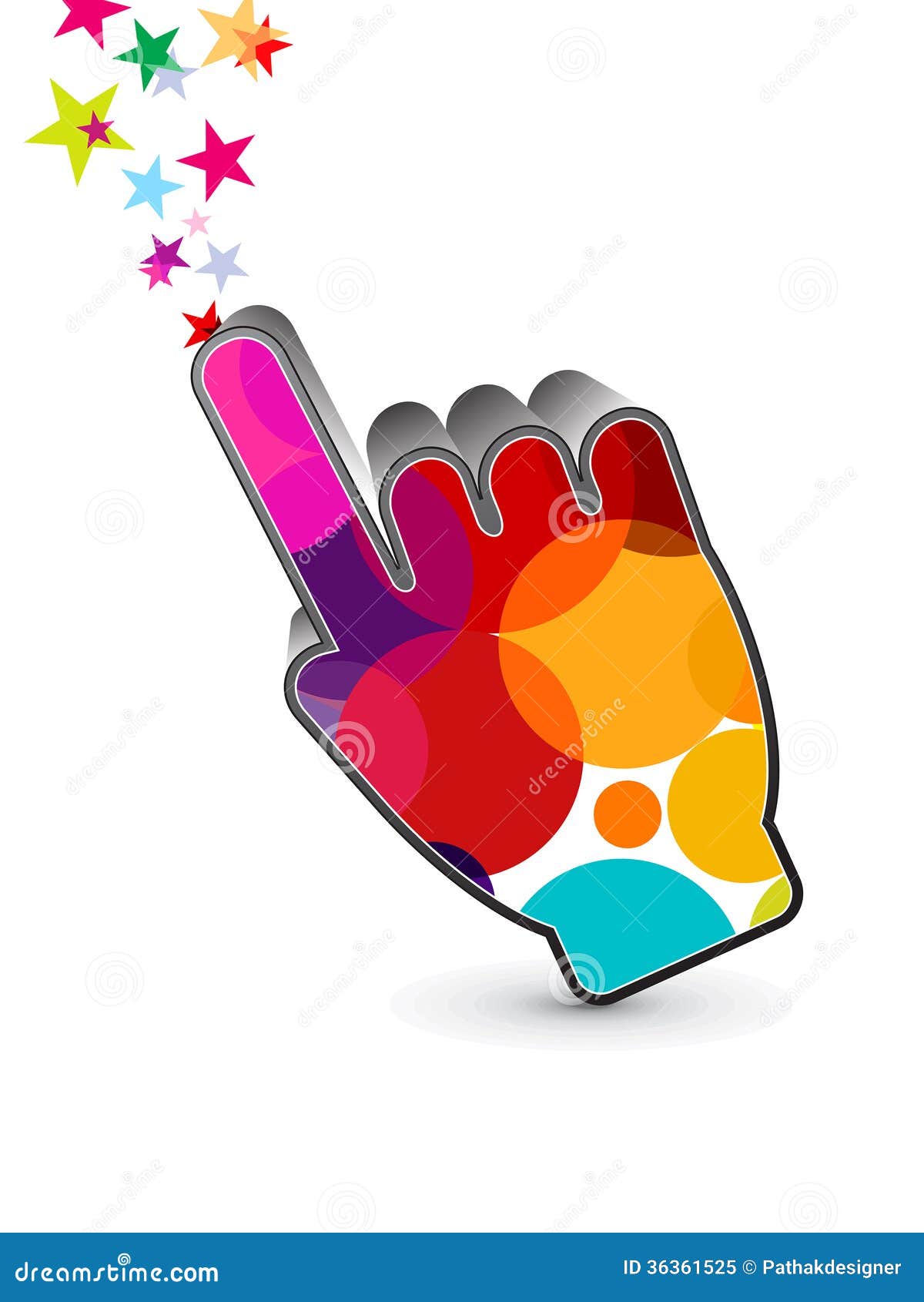 Abstract Colorful Hand Cursor Icon Stock Vector - Illustration of email ...